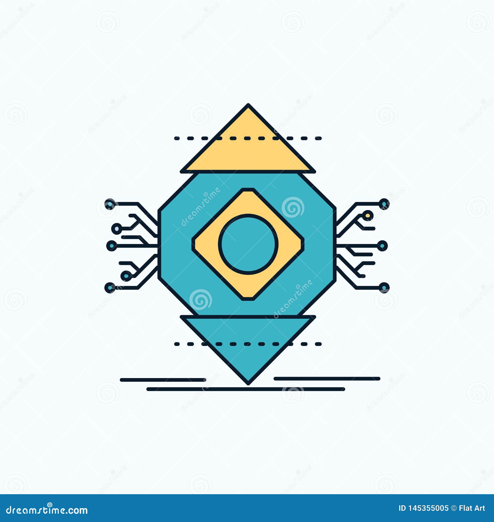 Ubicomp, Computing, Ubiquitous, Computer, Concept Flat Icon. Green and ...