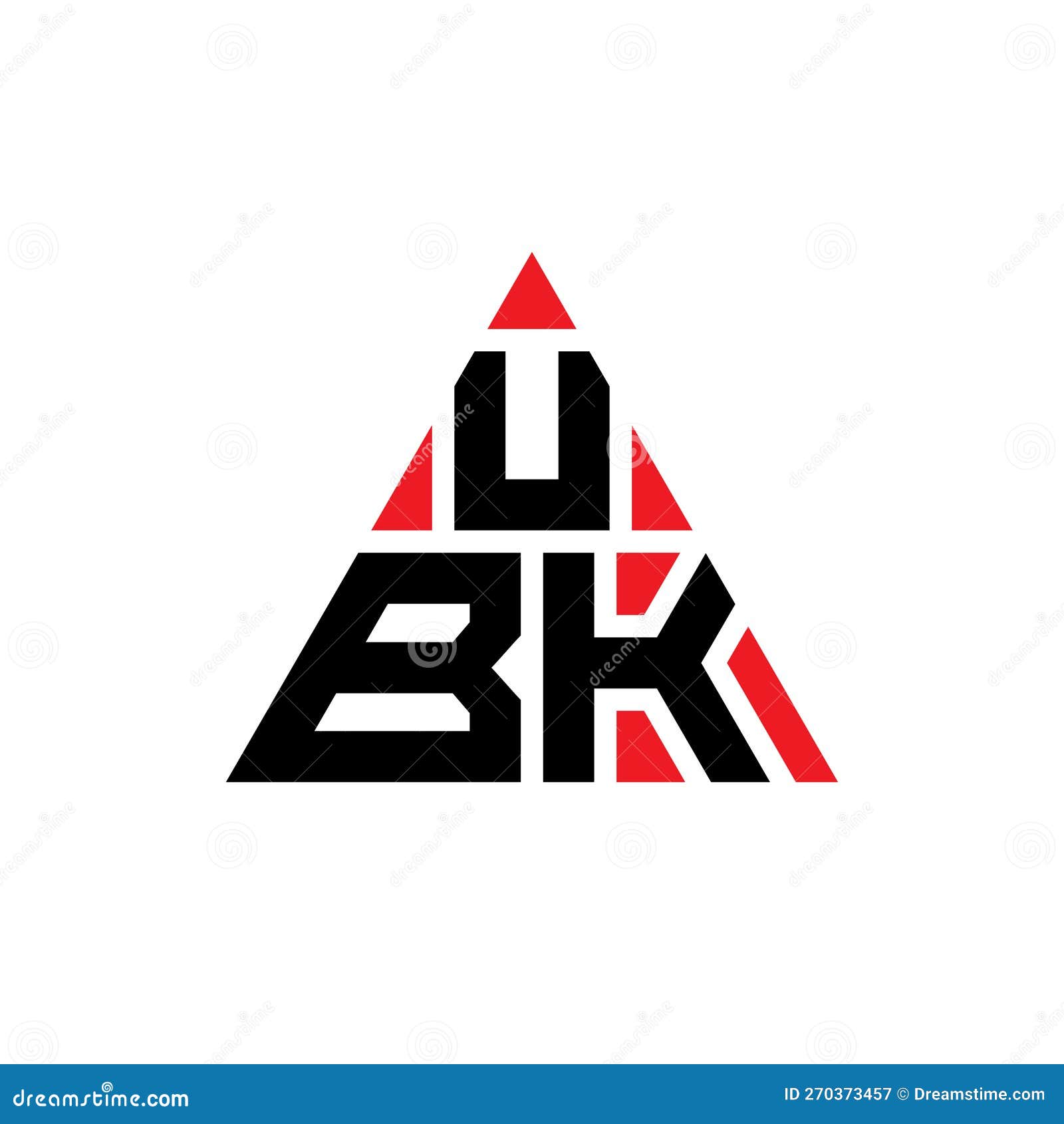 UBK Triangle Letter Logo Design with Triangle Shape. UBK Triangle Logo ...