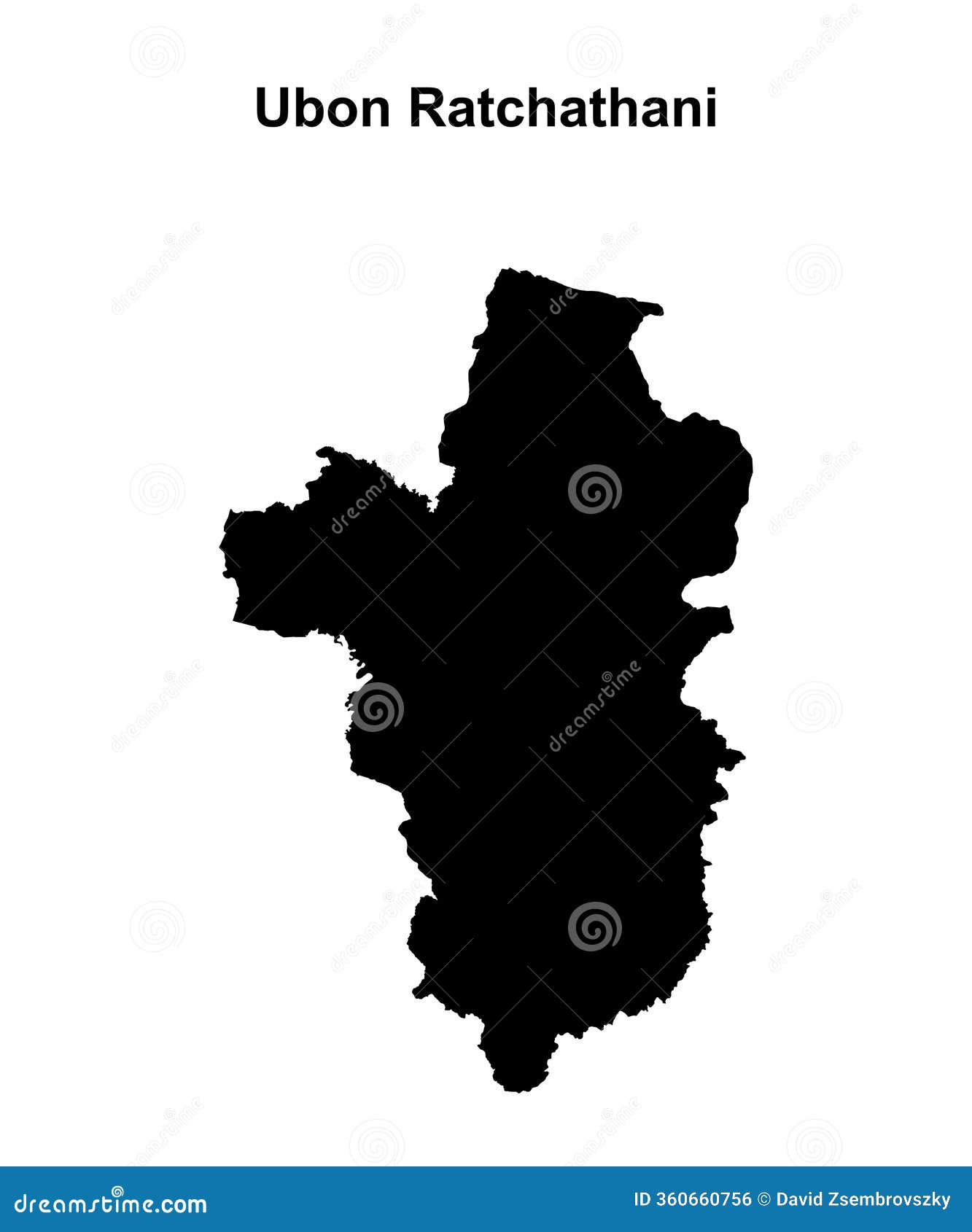 Ubon Ratchathani Outline Map Stock Illustration - Illustration of ...