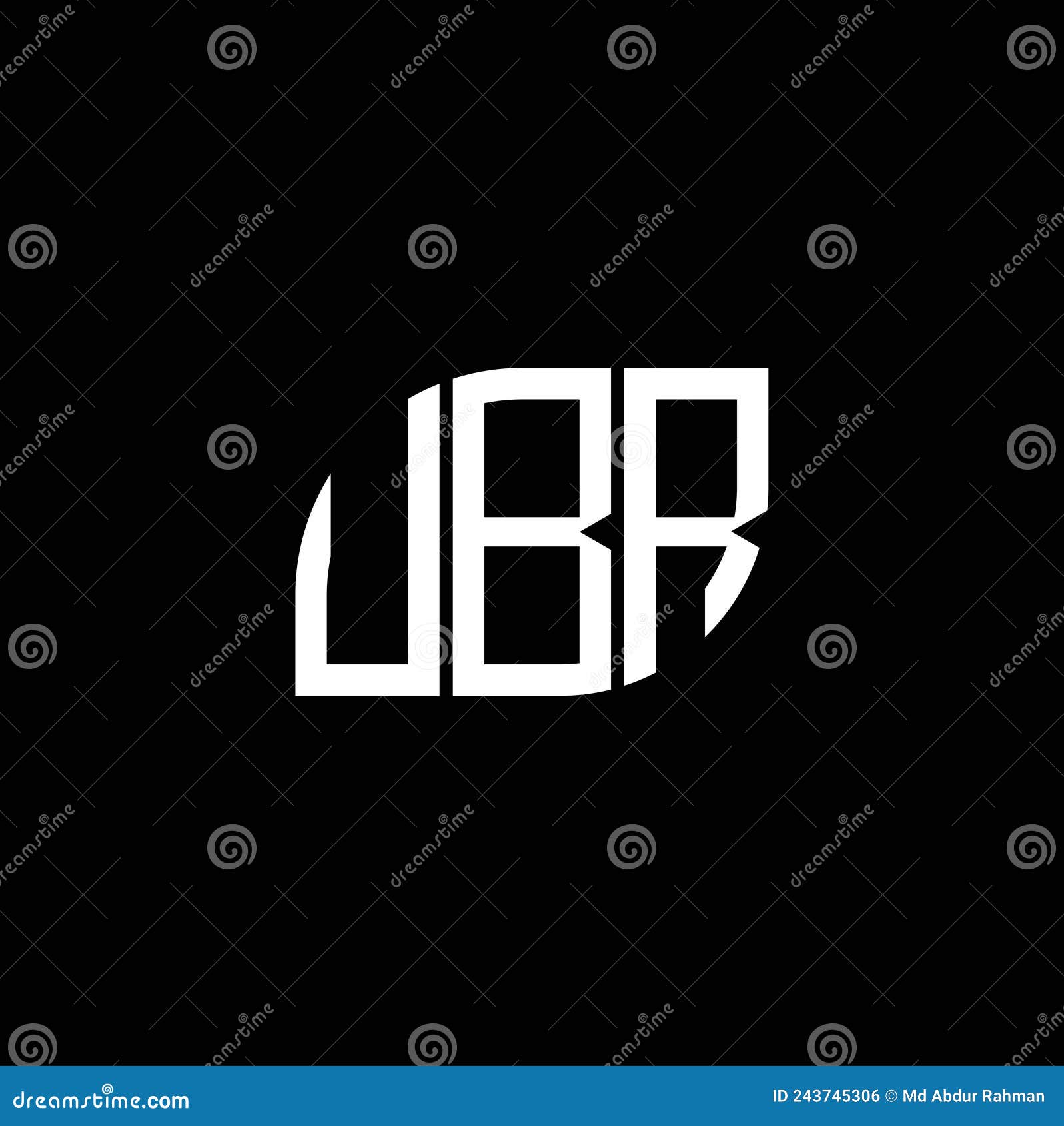UBR Letter Logo Design on Black Background. UBR Creative Initials ...