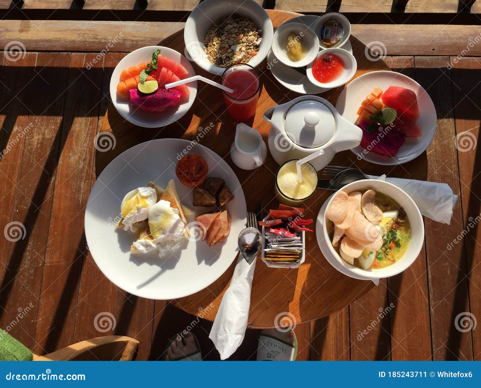 Ubud Style Breakfast on the Balcony Stock Image - Image of good ...