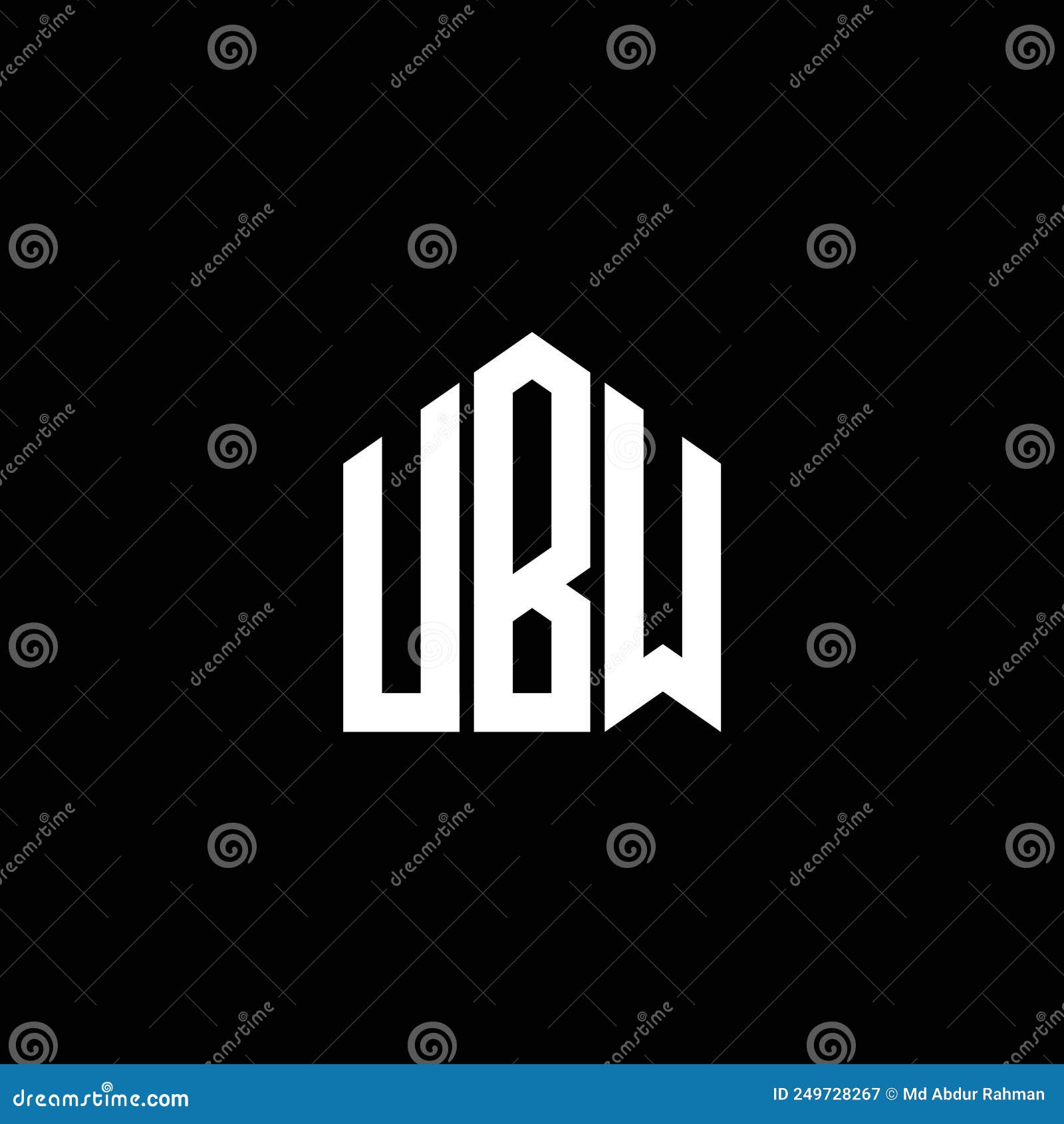 UBW Letter Logo Design on BLACK Background. UBW Creative Initials ...