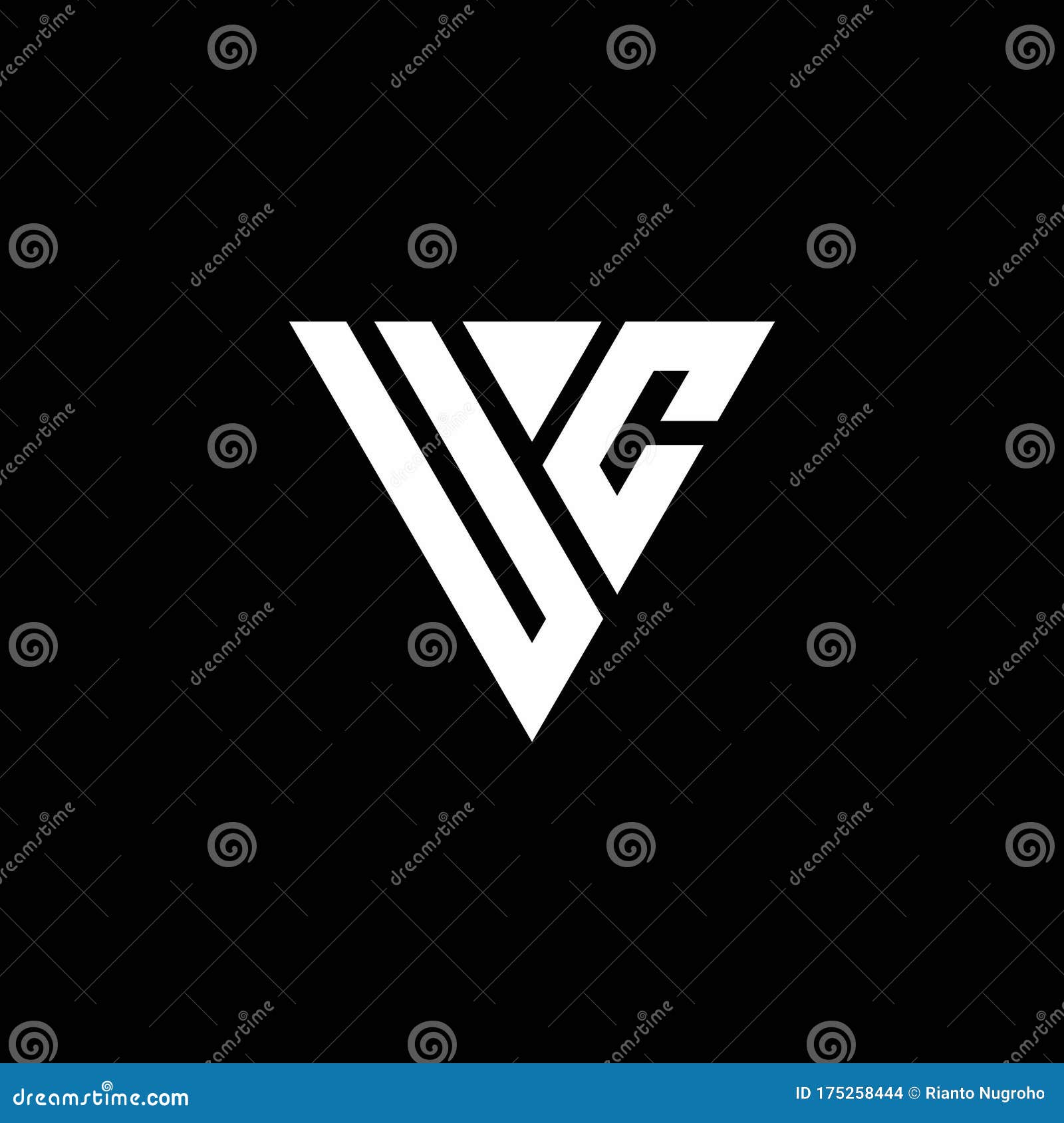 UC Logo Letter Monogram with Triangle Shape Design Template Stock ...
