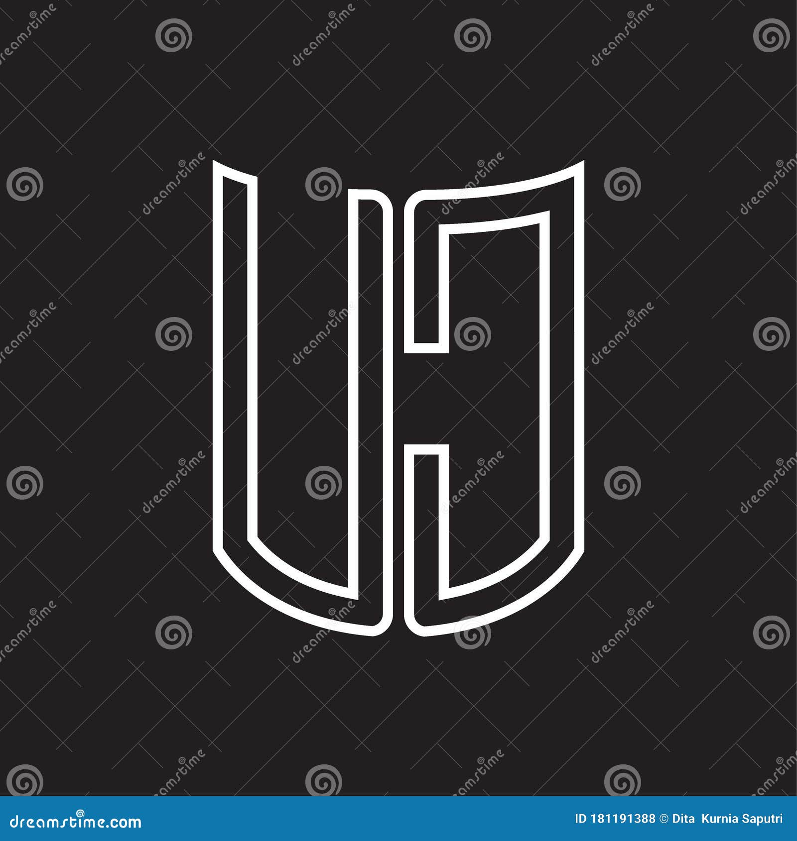 UC Logo Monogram with Ribbon Style Outline Design Template Stock Vector ...