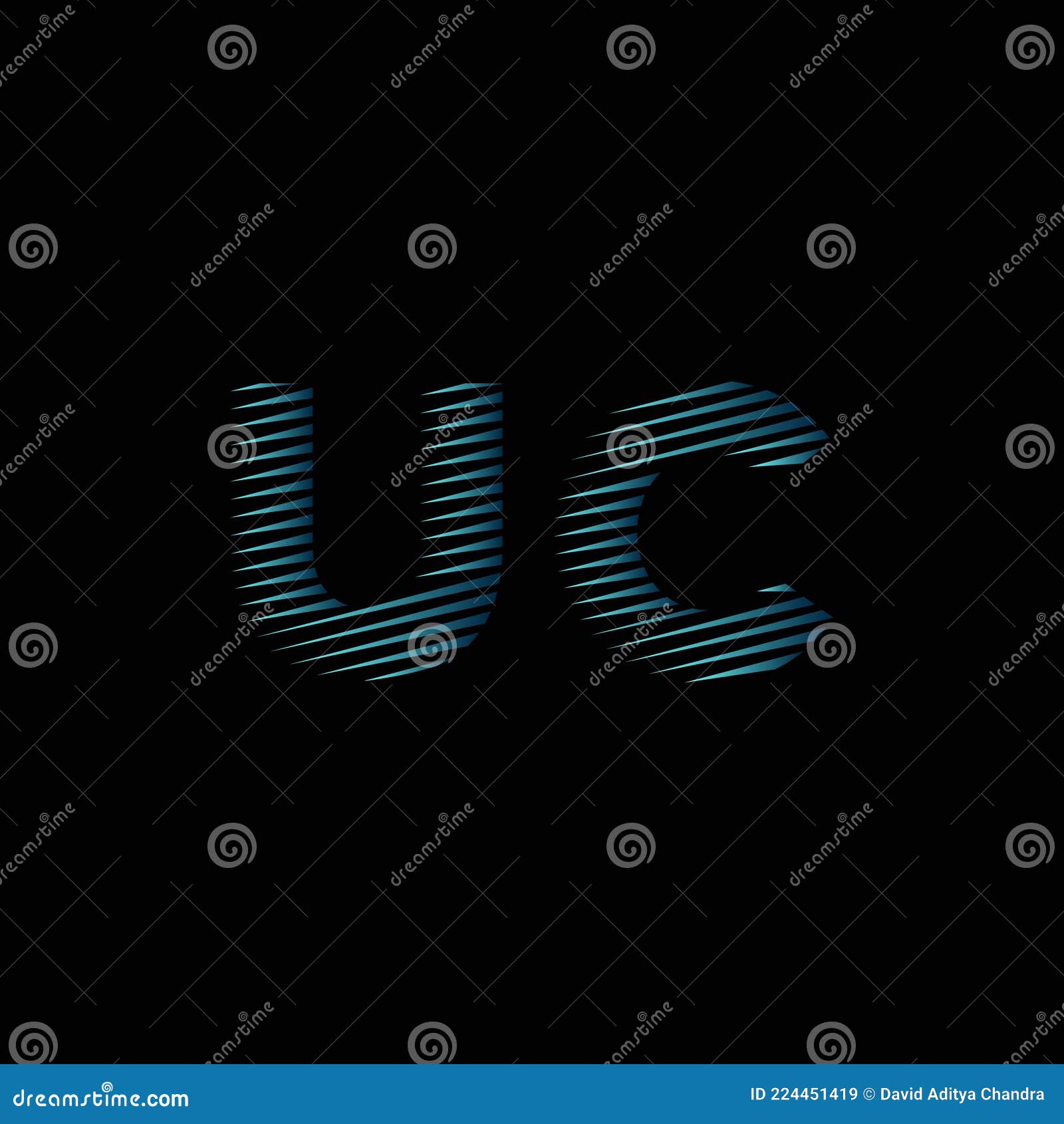 UC Monogram Lines Style Blue Light Vector Stock Vector - Illustration ...