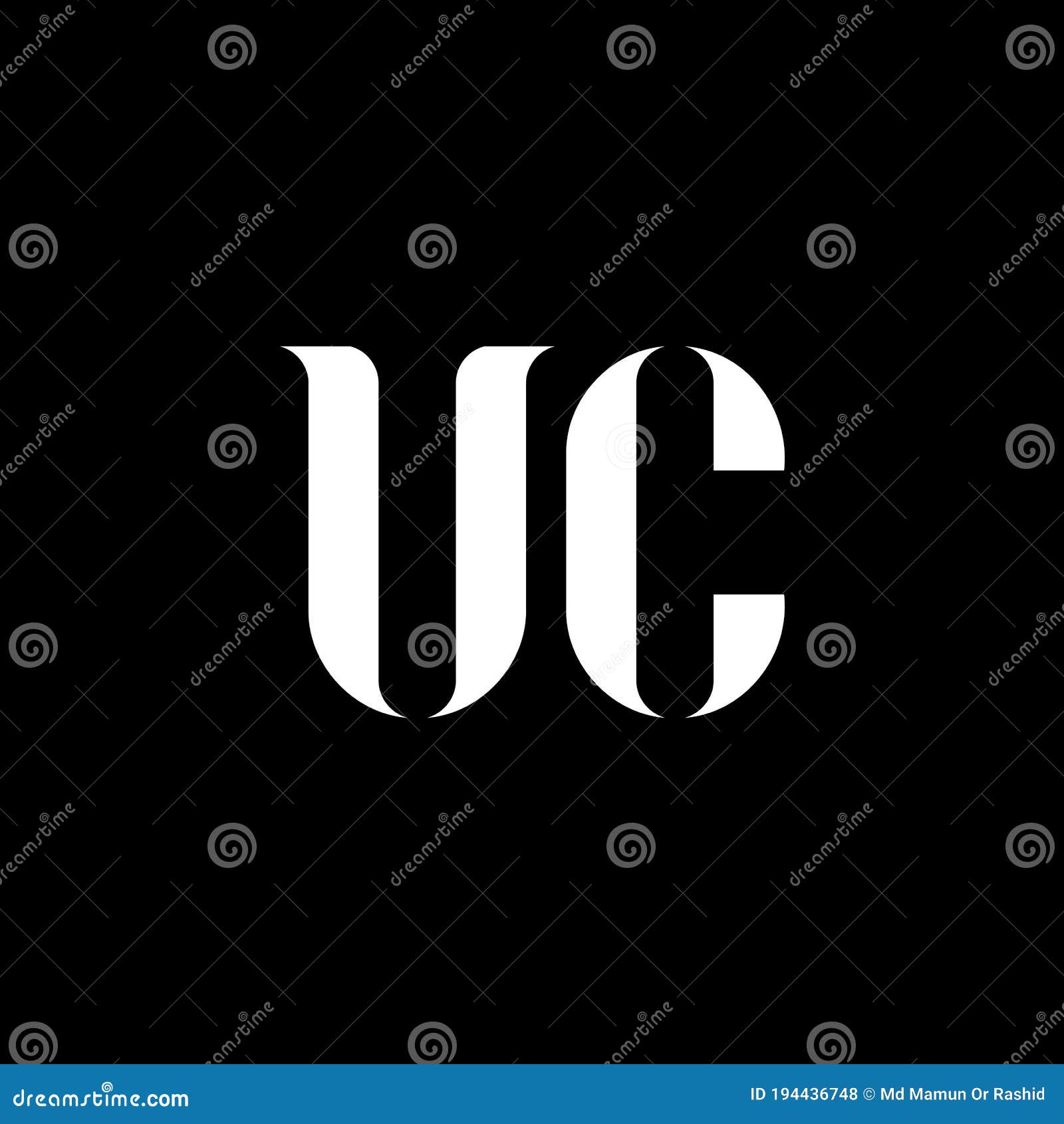UC U C Letter Logo Design. Initial Letter UC Linked Circle Uppercase ...