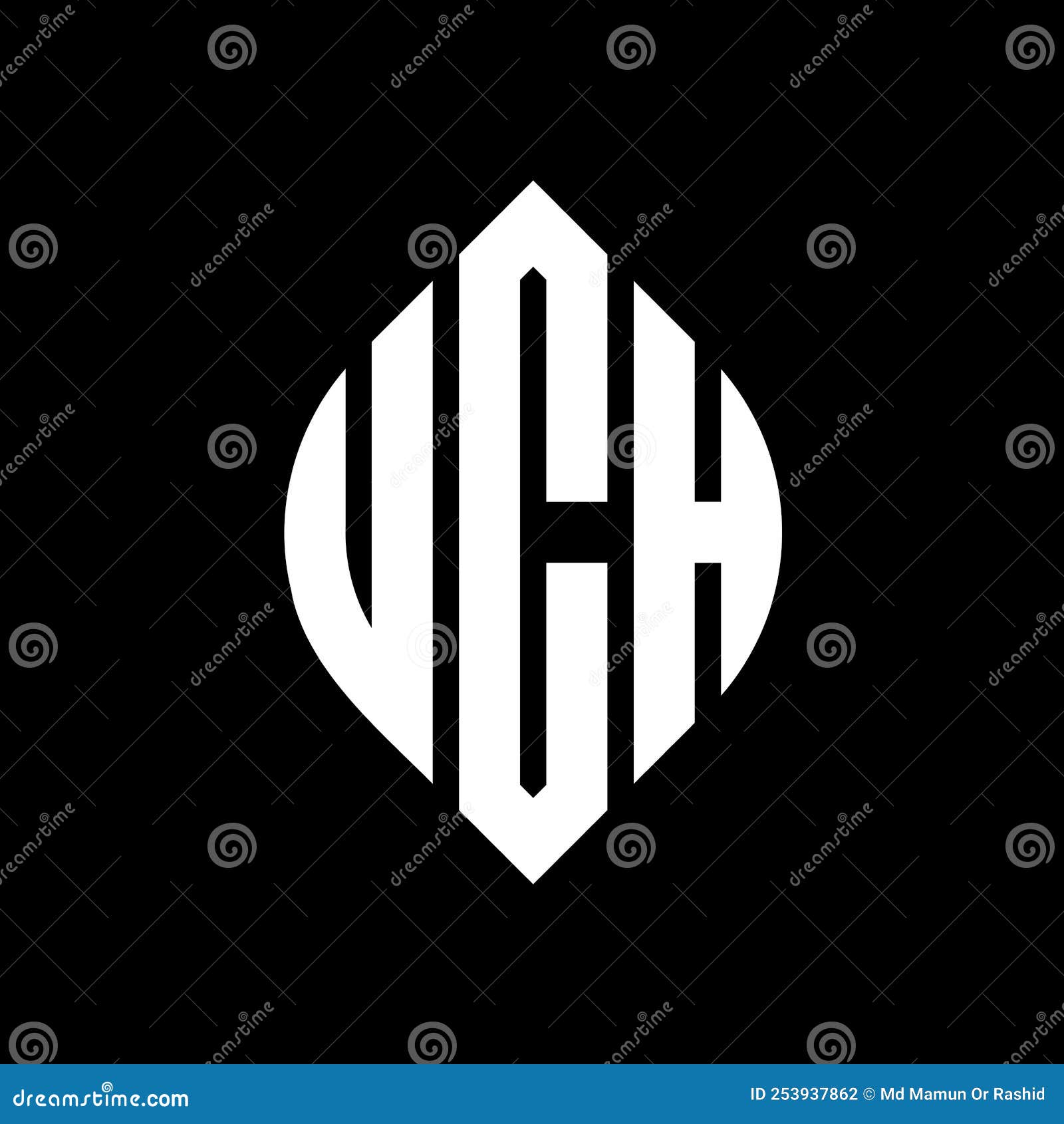 UCH Circle Letter Logo Design with Circle and Ellipse Shape. UCH ...