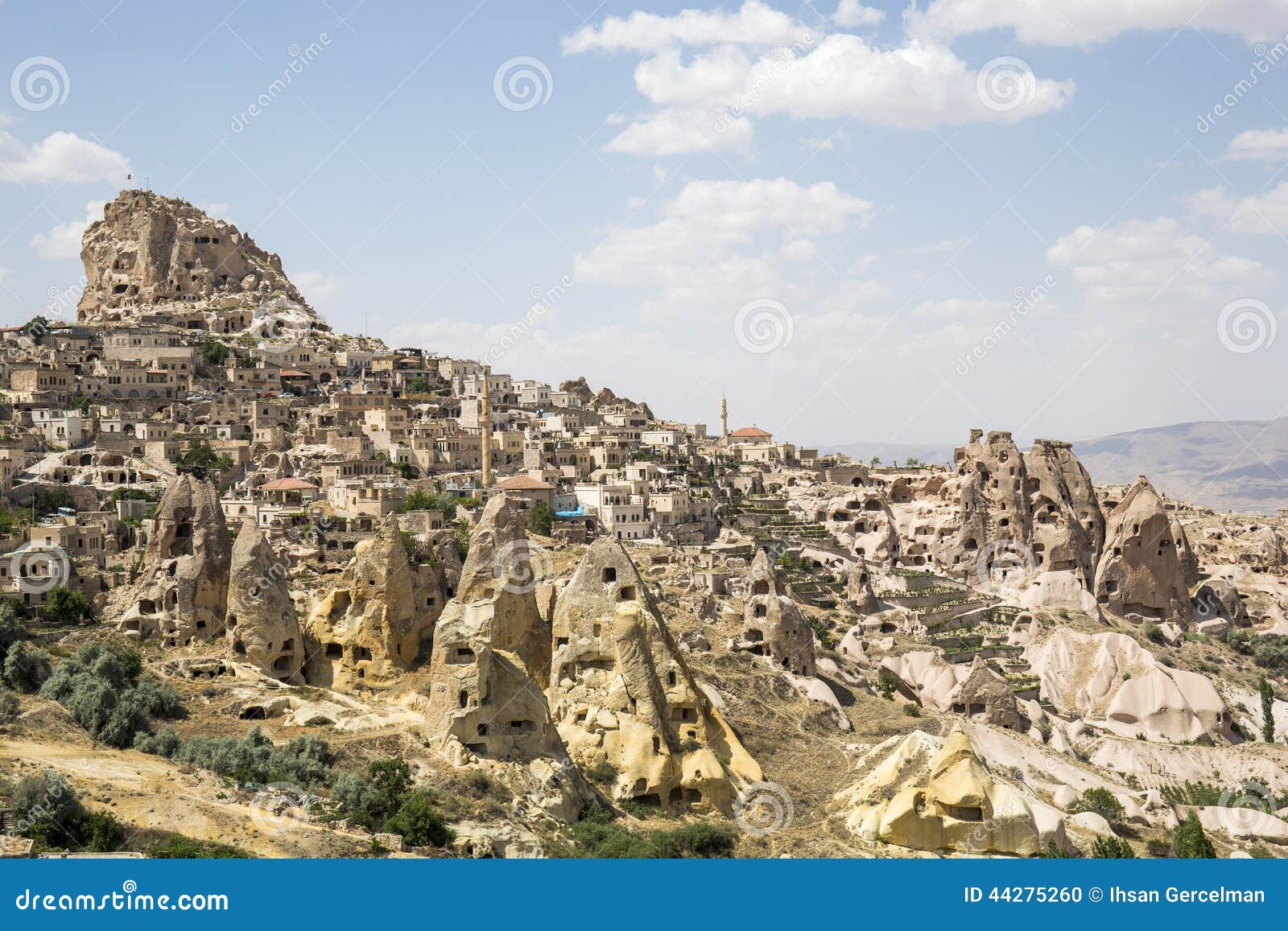 Uchisar in Cappadocia, Nevsehir, Turkey Stock Photo - Image of houses ...