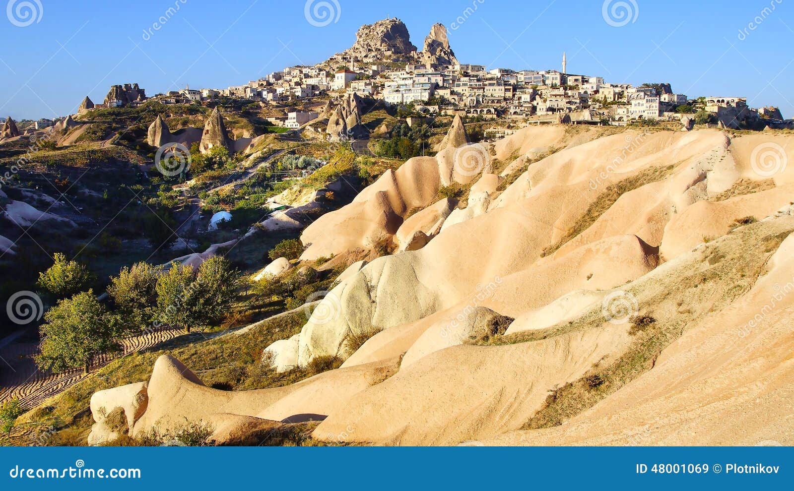 Uchisar Castle in Cappadocia, Turkey Stock Image - Image of fancy ...