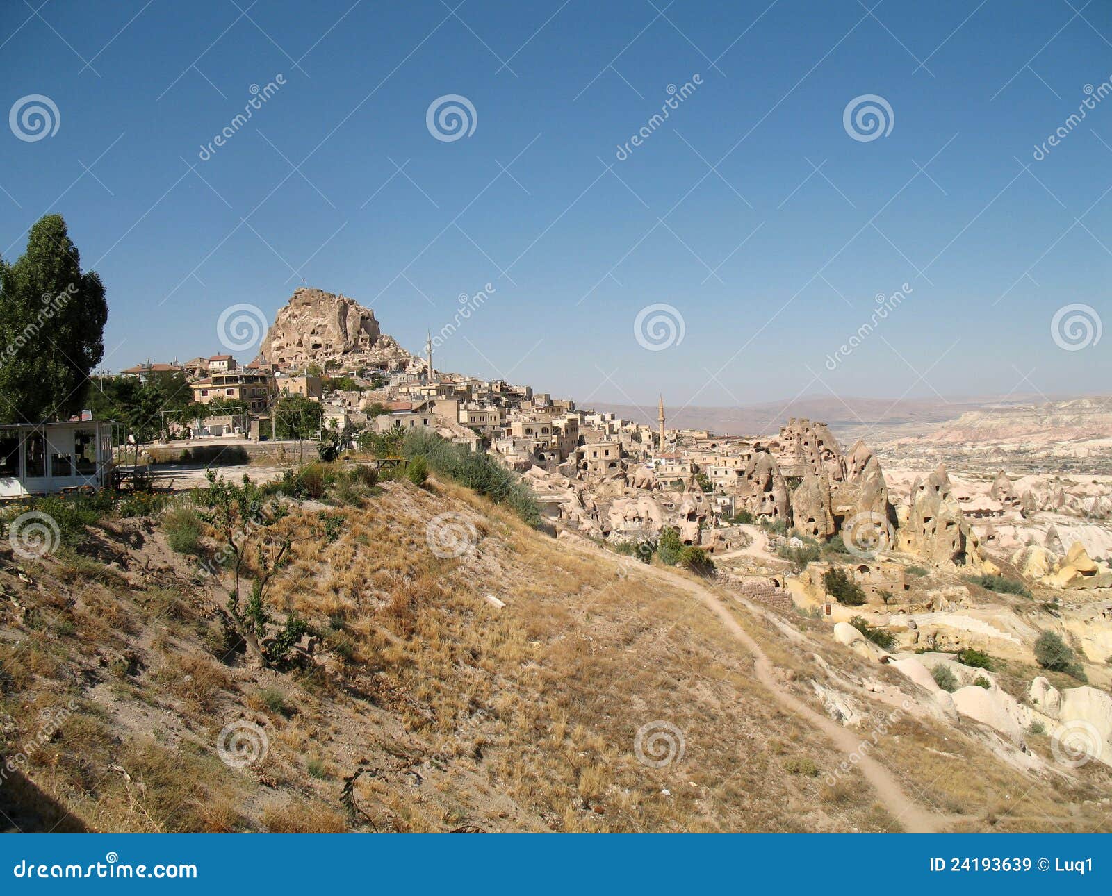 Uchisar Cave City in Cappadocia, Turkey Stock Image - Image of mount ...