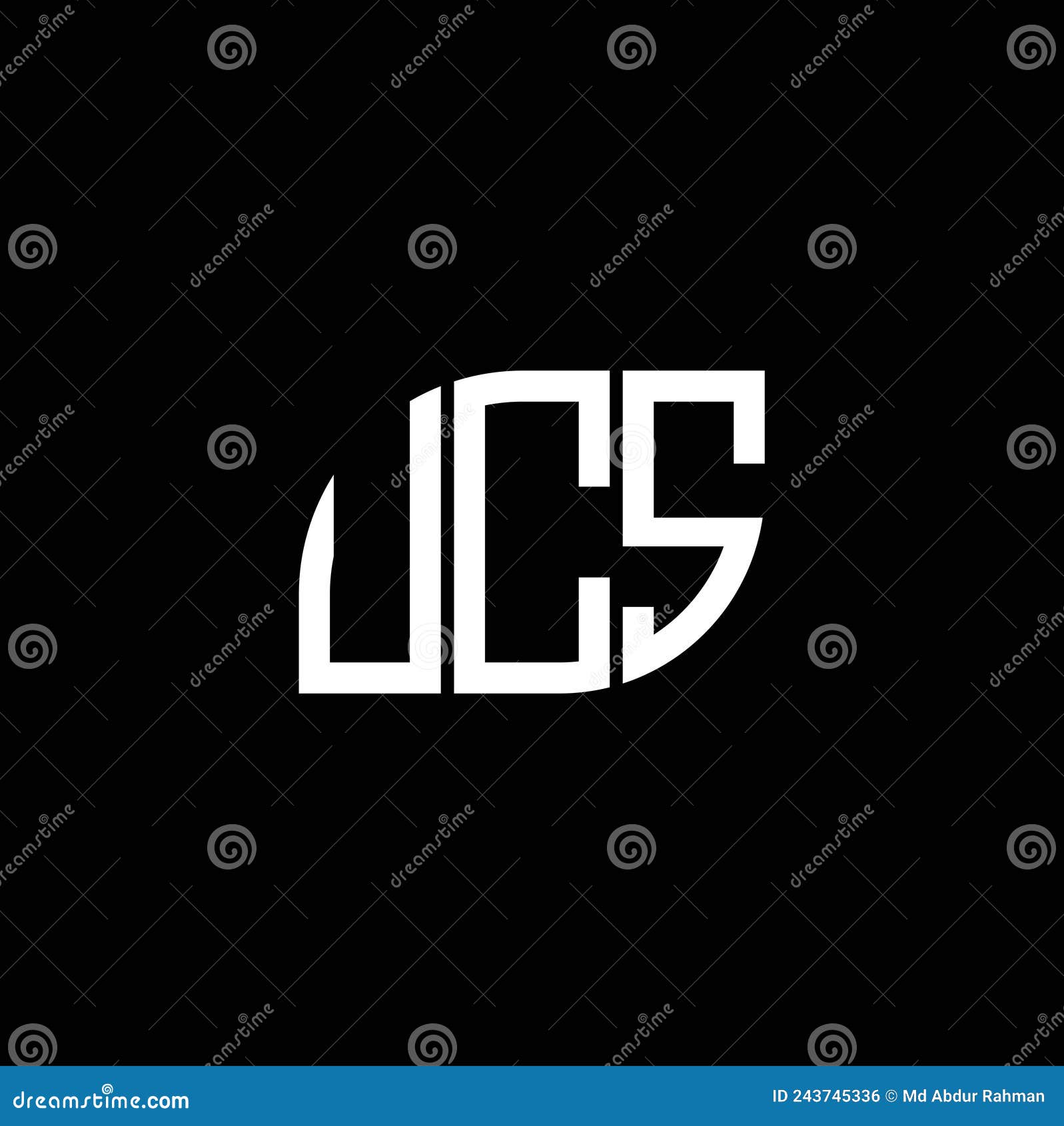UCS Letter Logo Design on Black Background. UCS Creative Initials ...