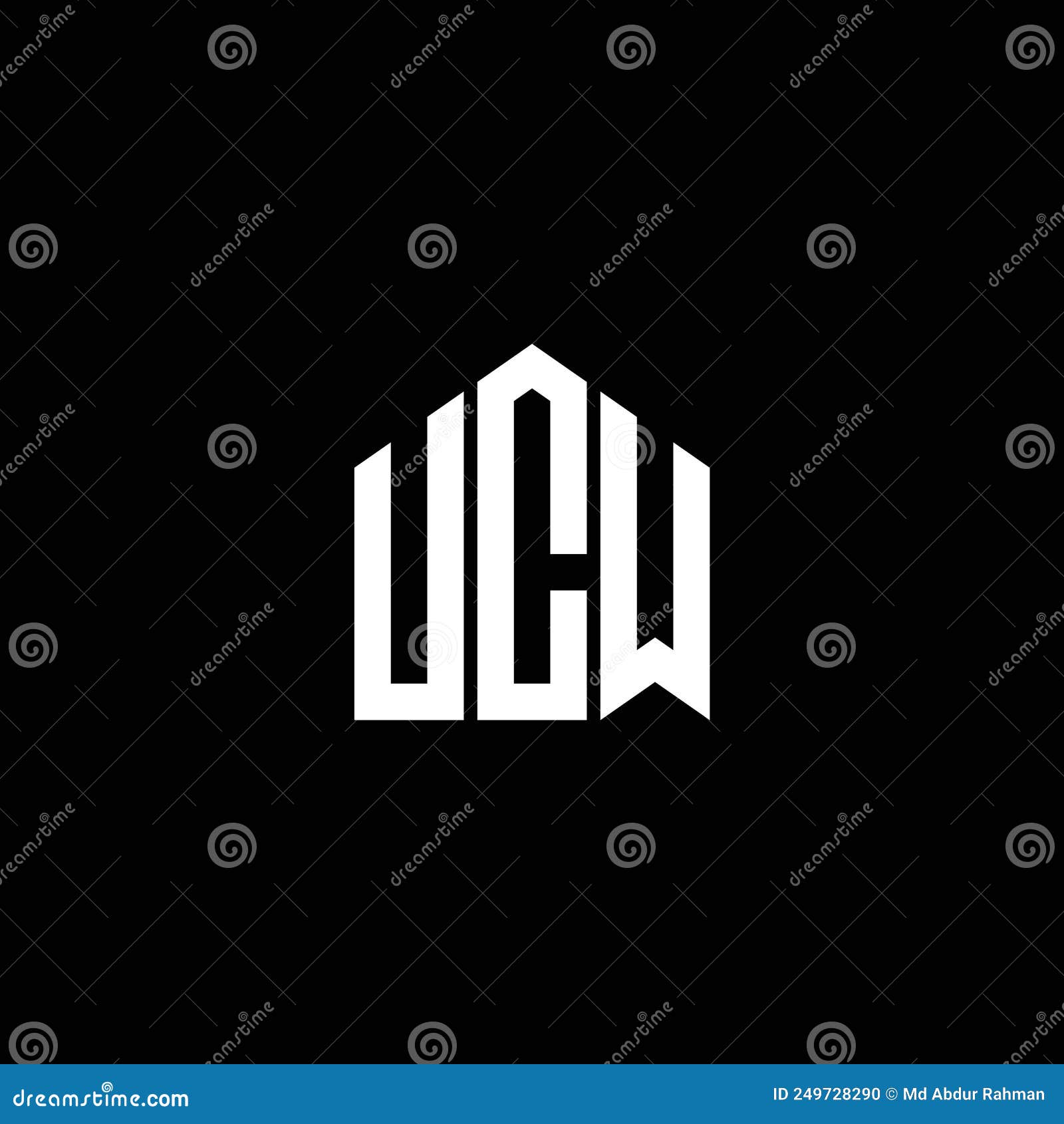 UCW Letter Logo Design on BLACK Background. UCW Creative Initials ...