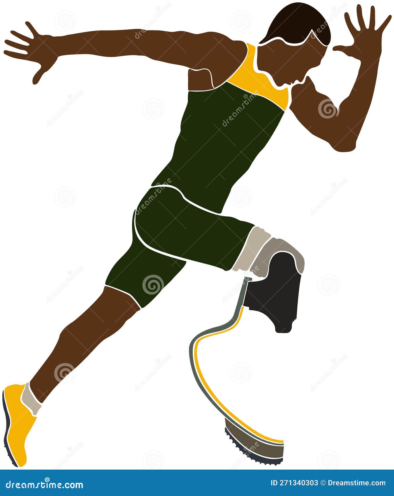 Explosive Brazilian Runner Athlete Stock Illustration - Illustration of ...