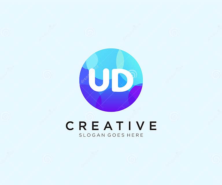 UD Initial Logo with Colorful Circle Template Vector Stock Vector ...