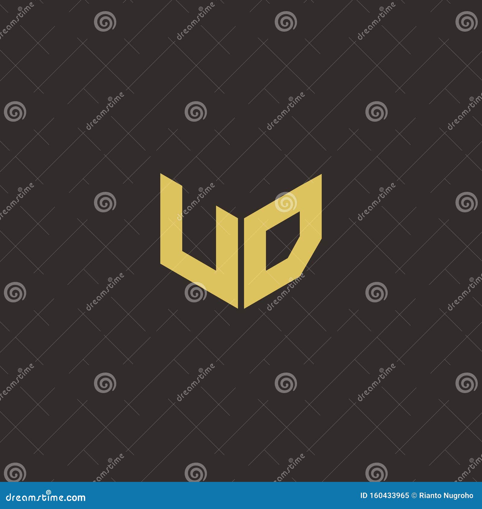 UD Logo Letter Initial Logo Designs Template with Gold and Black ...