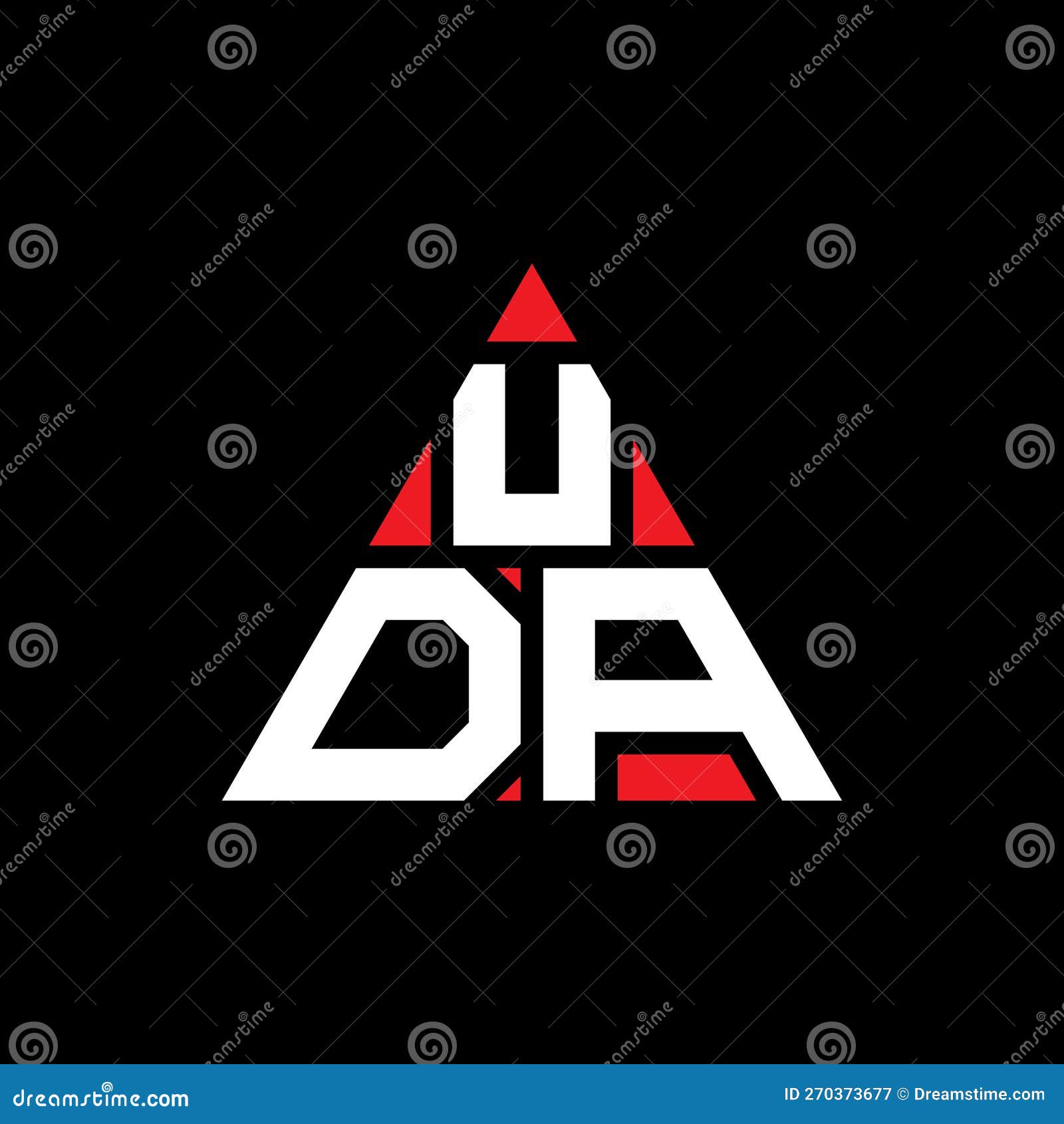 UDA Triangle Letter Logo Design with Triangle Shape. UDA Triangle Logo ...