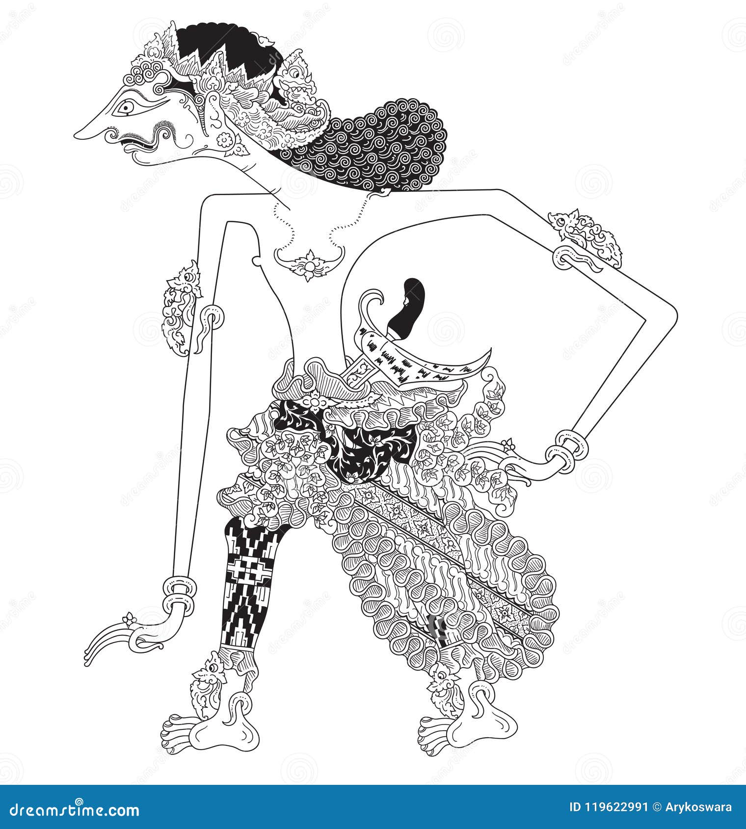 Hulubalang Gajah Putih Wayang Kulit