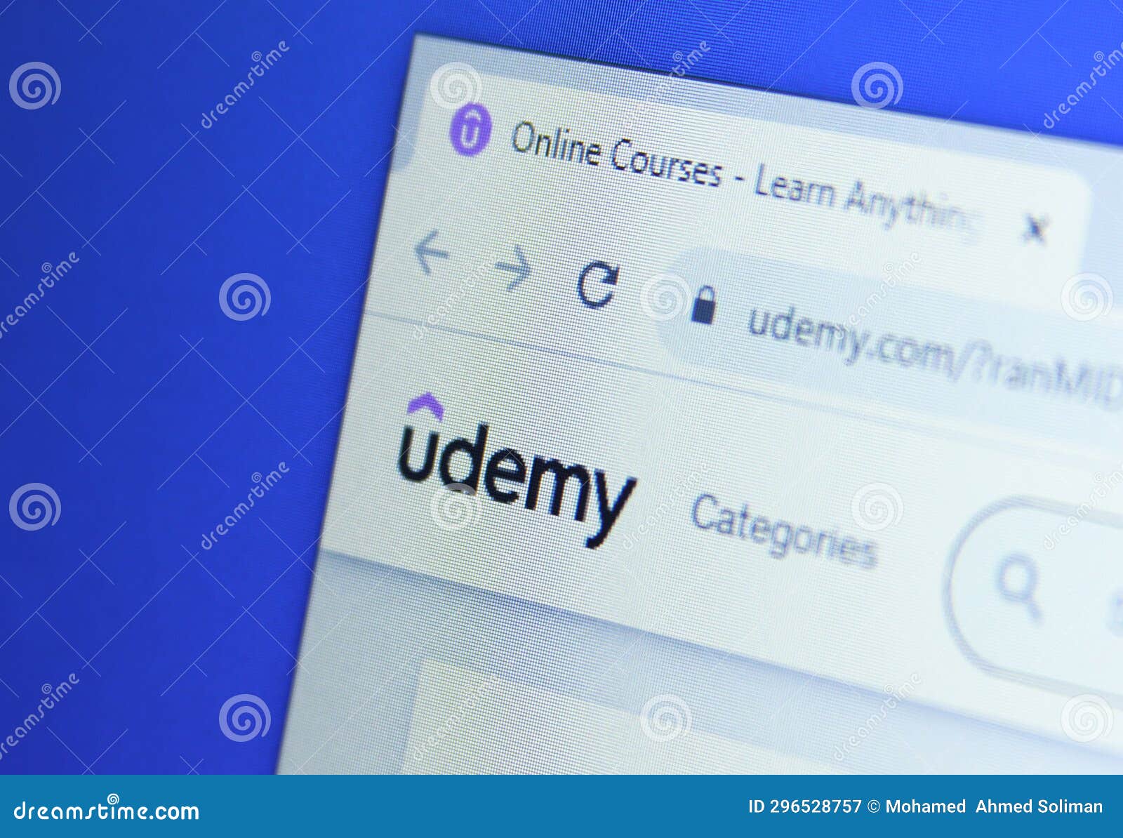 Udemy website editorial photography. Image of phone - 296528757