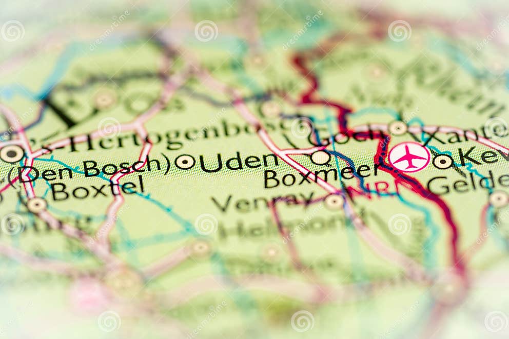 Uden, Netherlands Highlighted on a World Map Stock Photo - Image of ...