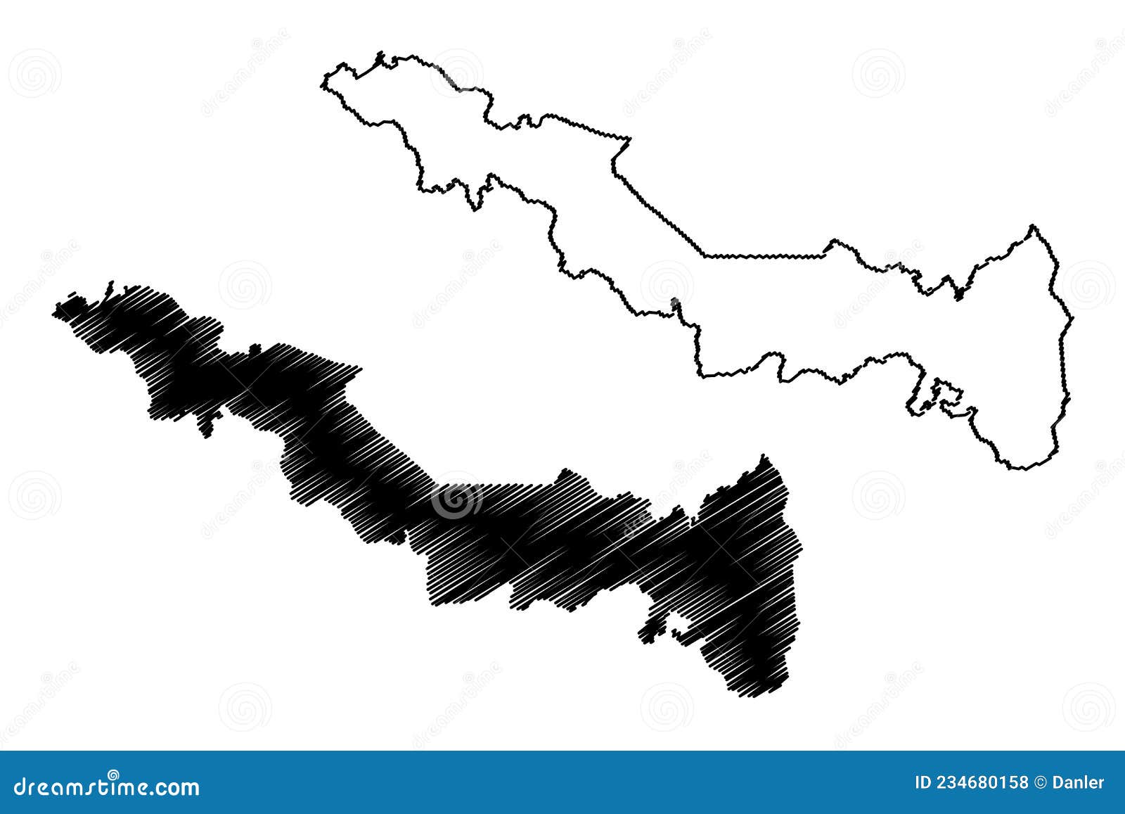 Udham Singh Nagar Outline Map Cartoon Vector | CartoonDealer.com #368885665