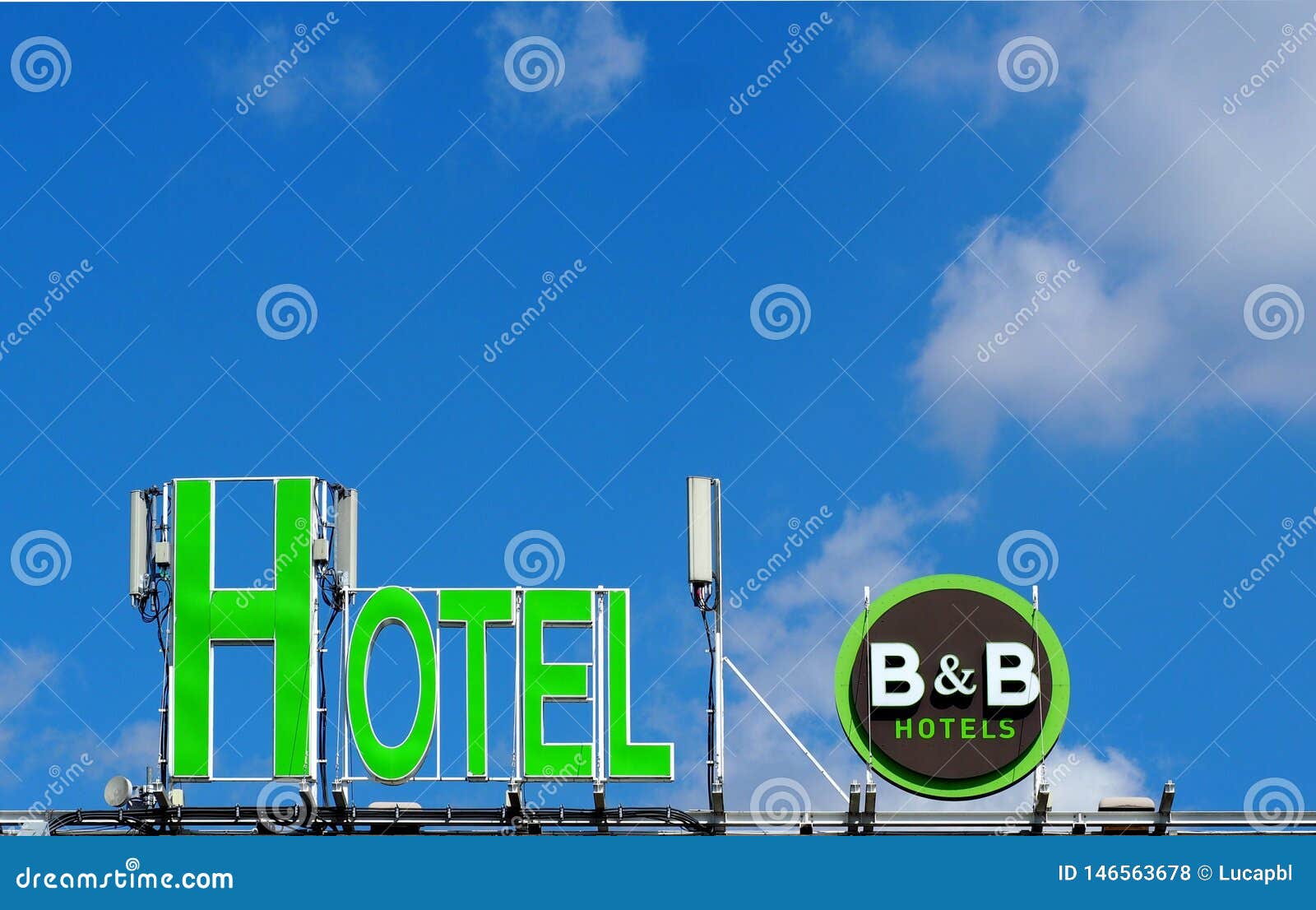 B&B Hotels Logo on the Roof of the Recently Opened Location of the ...