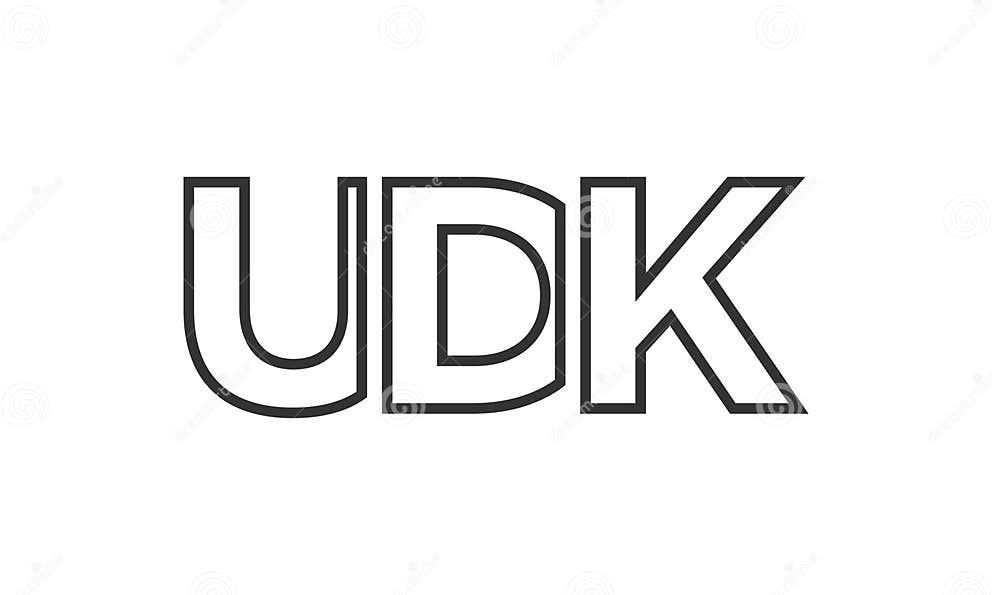 UDK Logo Design Template with Strong and Modern Bold Text. Initial ...