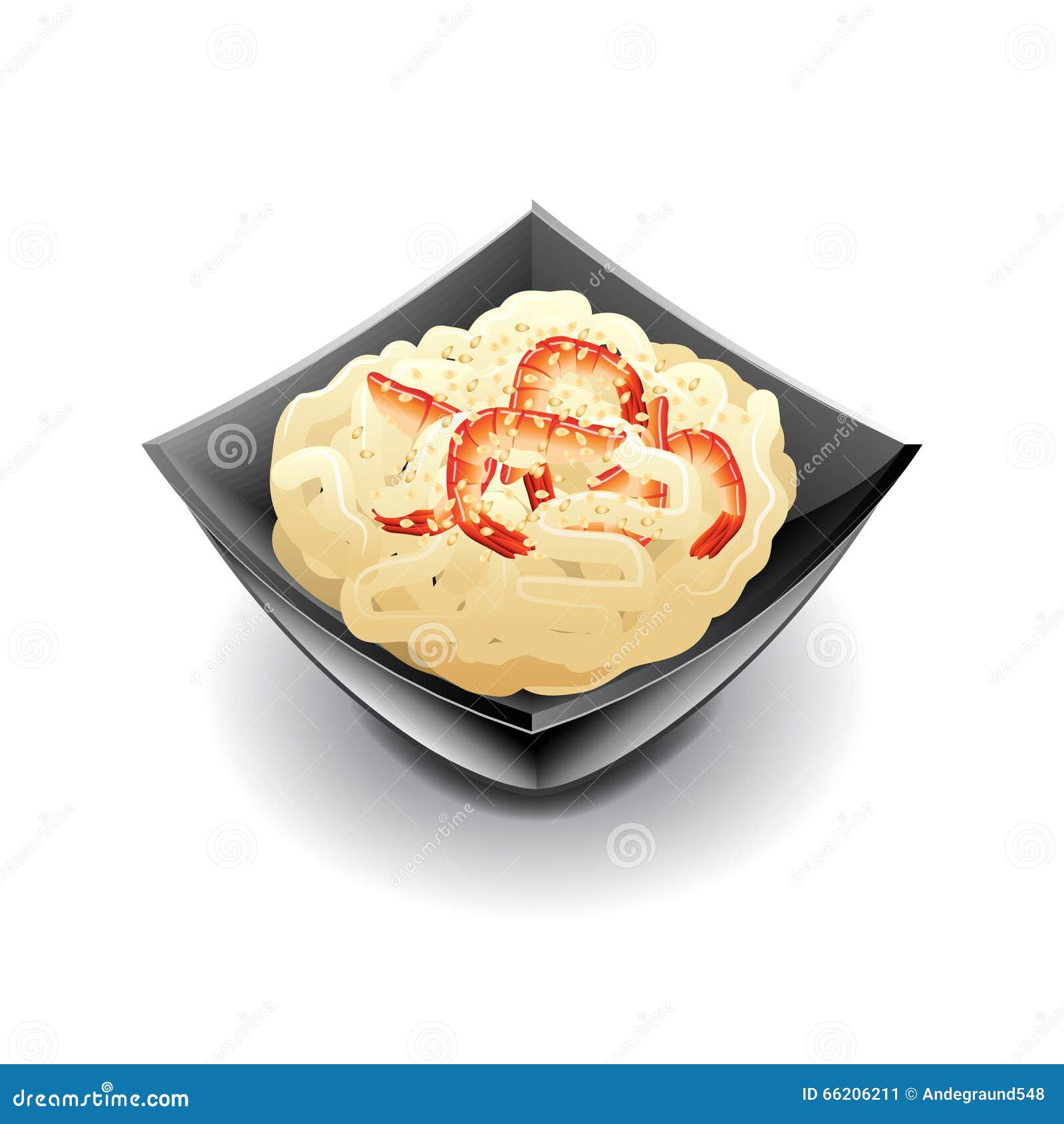 Udon Noodles On White Vector Stock Vector Illustration Of Gourmet