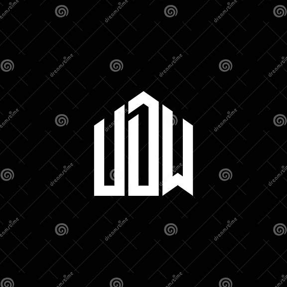 UDW Letter Logo Design on BLACK Background. UDW Creative Initials ...