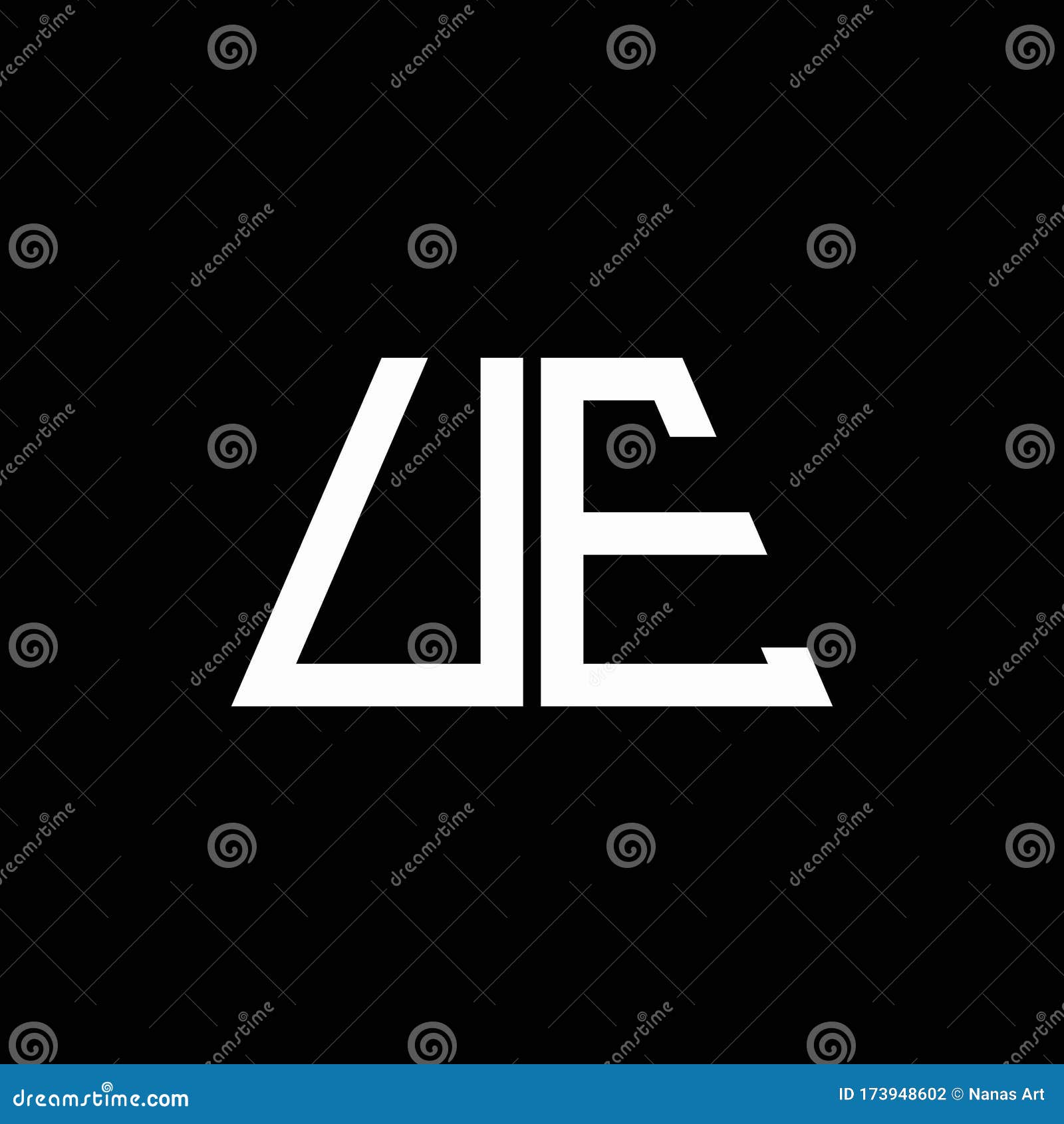 UE Logo Abstract Monogram Isolated on Black Background Stock Vector ...