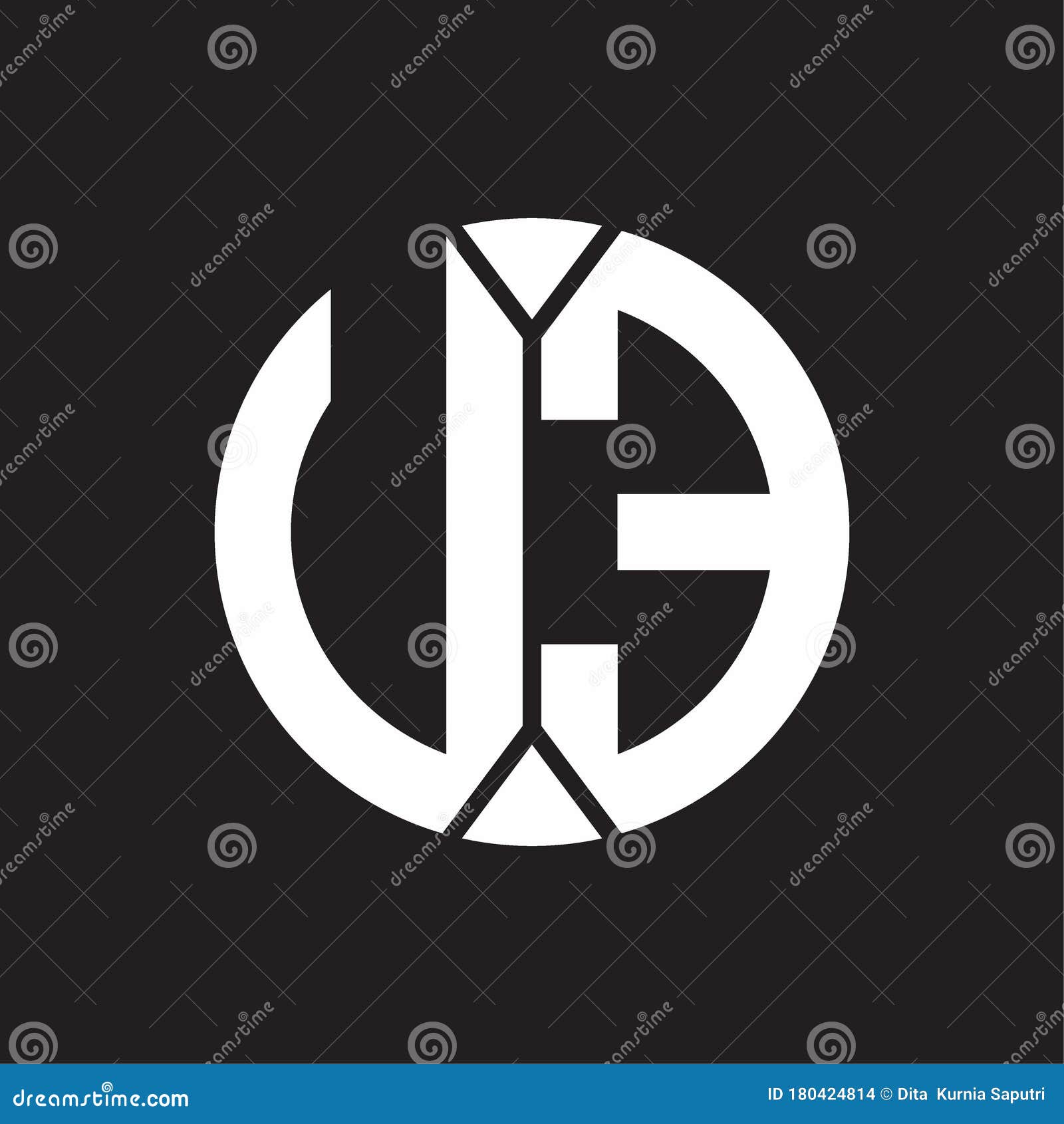 UE Logo Monogram with Piece Circle Ribbon Style Stock Vector ...