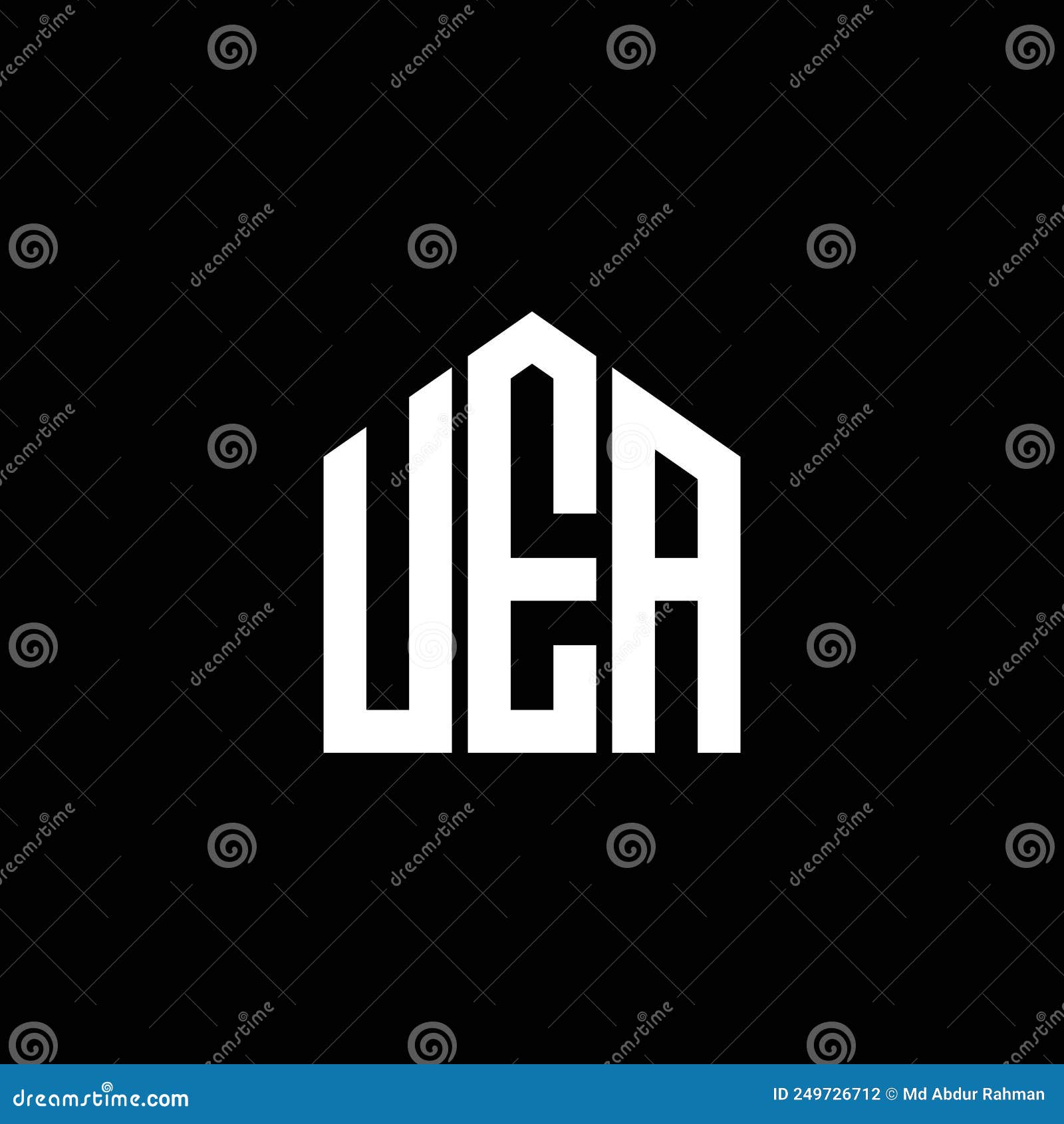 UEA Letter Logo Design on BLACK Background. UEA Creative Initials ...