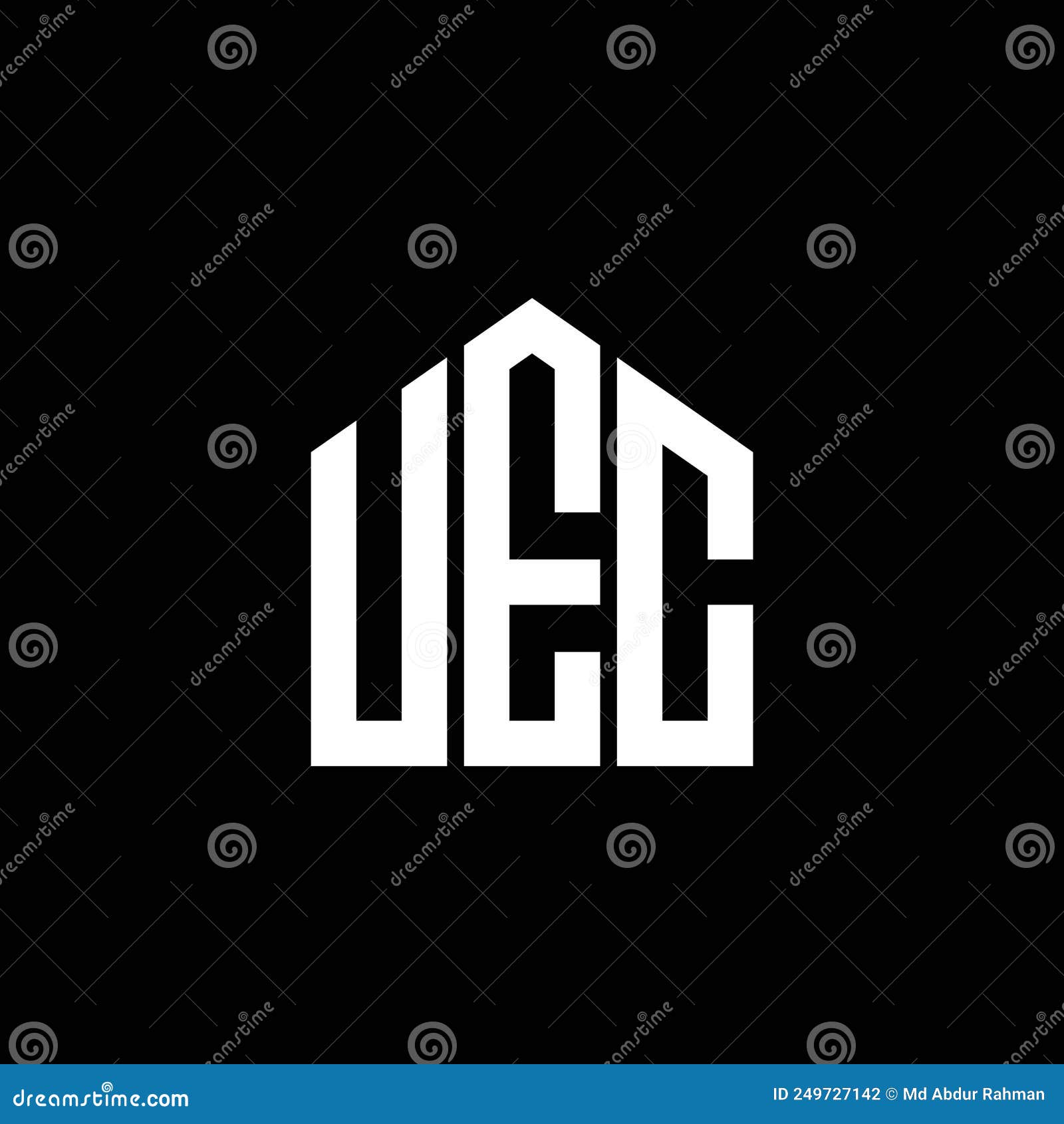 UEC Letter Logo Design on BLACK Background. UEC Creative Initials ...