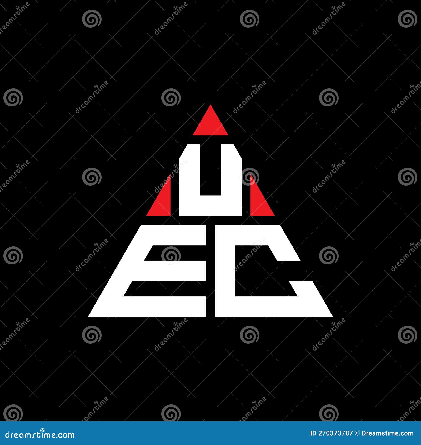 UEC Triangle Letter Logo Design with Triangle Shape. UEC Triangle Logo ...