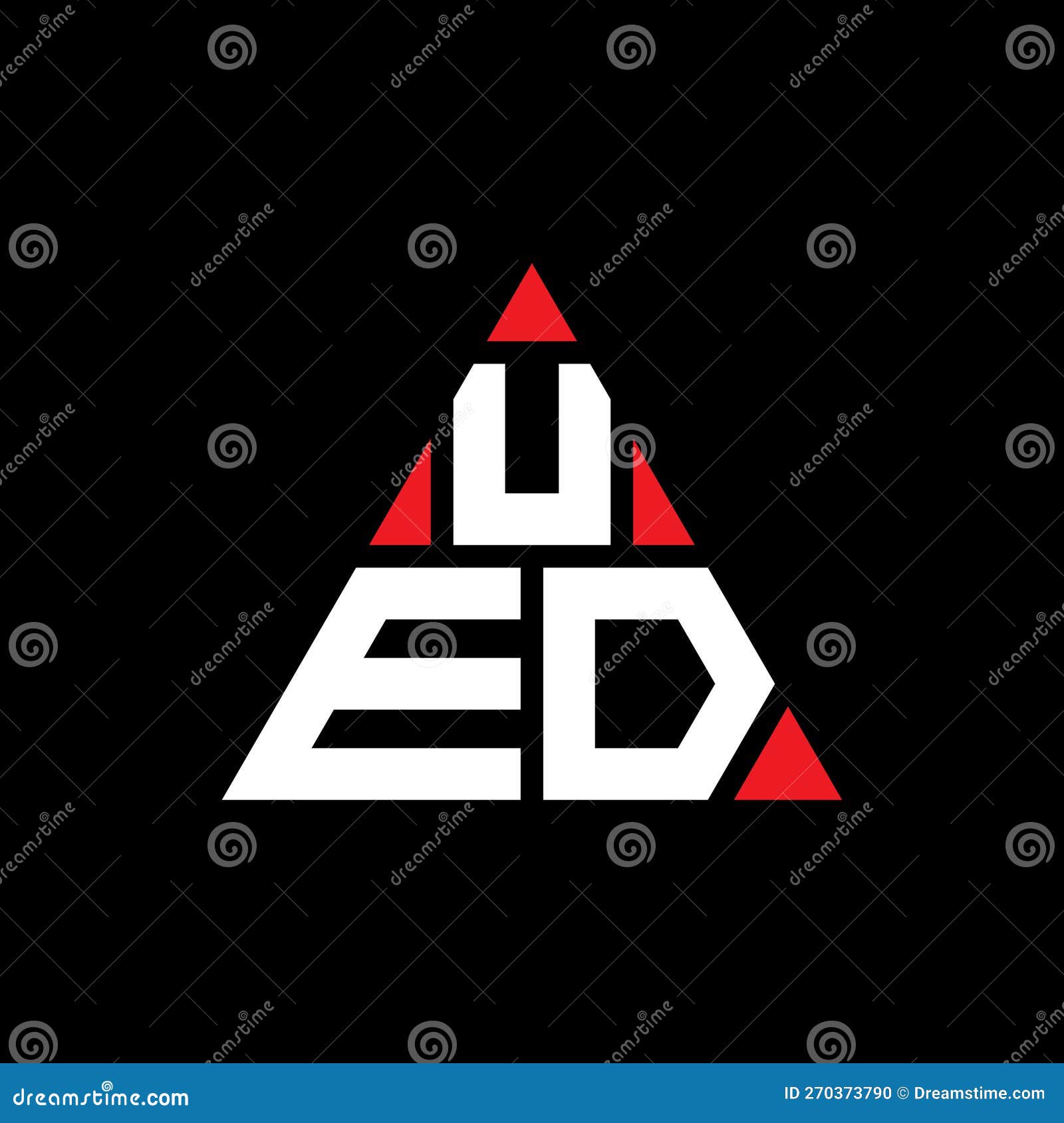 UED Triangle Letter Logo Design with Triangle Shape. UED Triangle Logo ...
