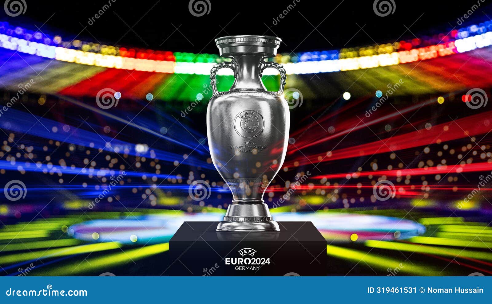 UEFA EURO 2024 Cup Celebration Winning Trophy in Black Background ...