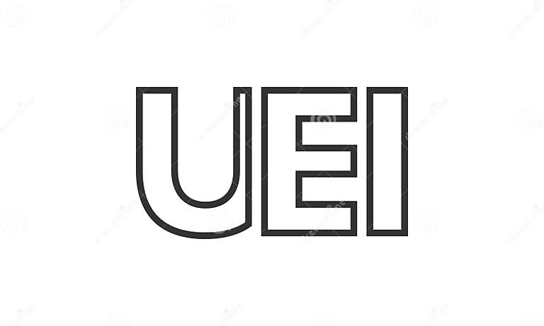 UEI Logo Design Template with Strong and Modern Bold Text. Initial ...