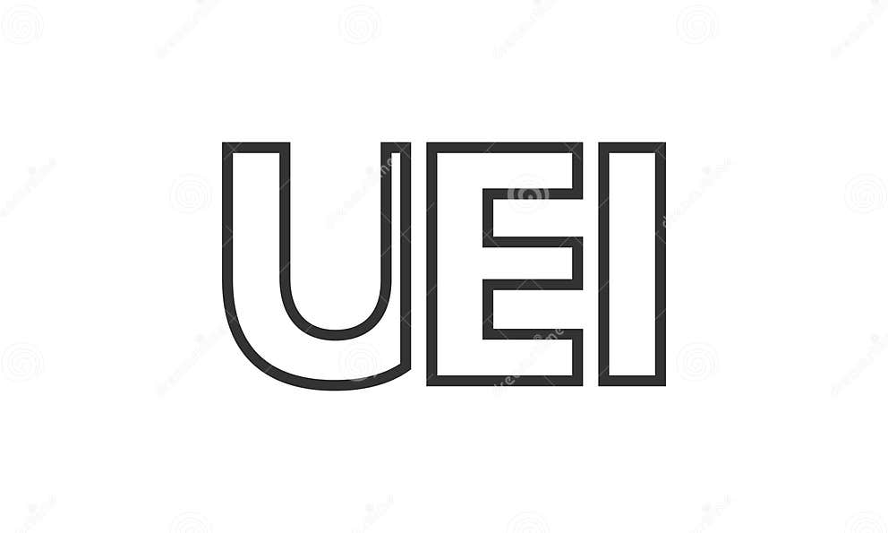 UEI Logo Design Template with Strong and Modern Bold Text. Initial ...