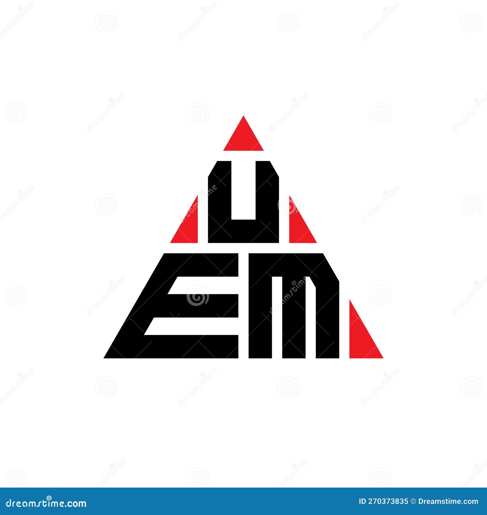 UEM Triangle Letter Logo Design with Triangle Shape. UEM Triangle Logo ...