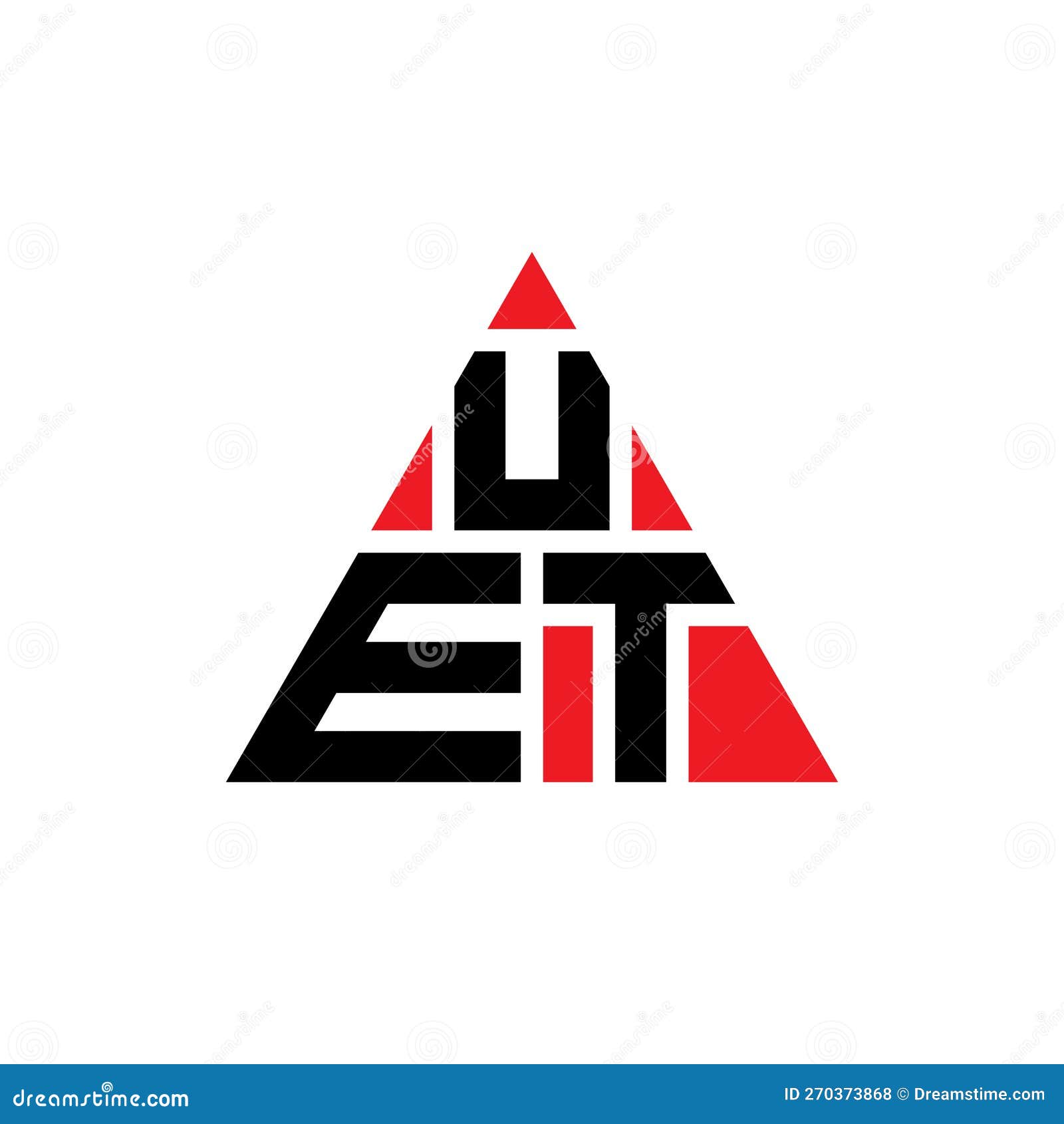 UET Triangle Letter Logo Design with Triangle Shape. UET Triangle Logo ...