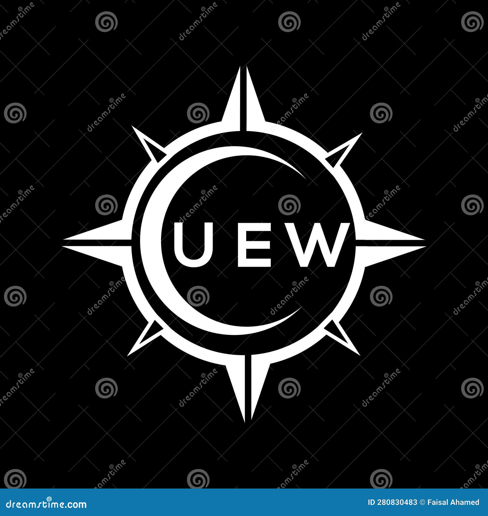 UEW Abstract Technology Logo Design on Black Background. UEW Creative ...