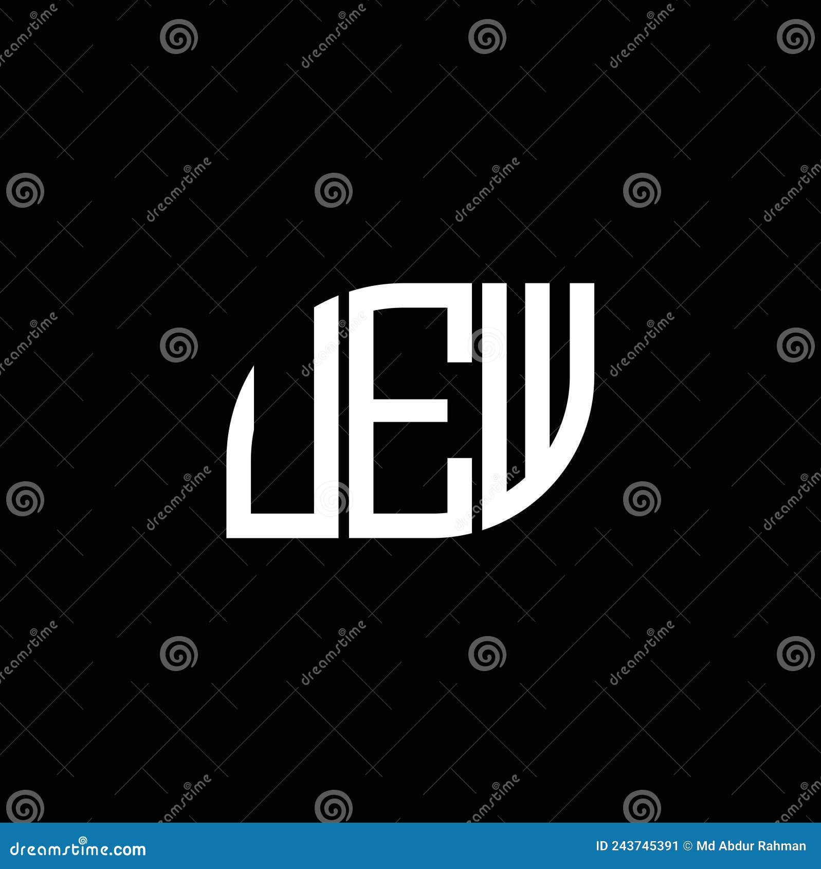 UEW Letter Logo Design on Black Background. UEW Creative Initials ...