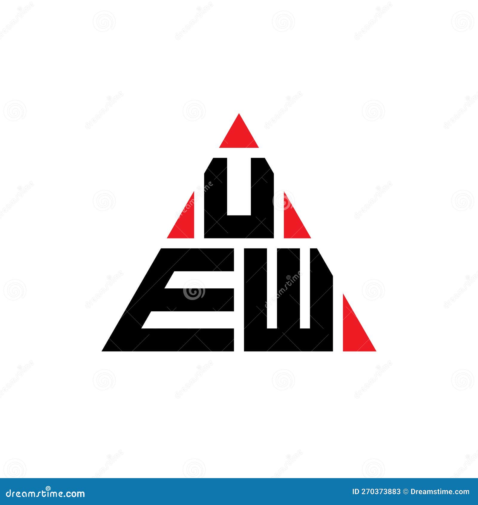 UEW Triangle Letter Logo Design with Triangle Shape. UEW Triangle Logo ...