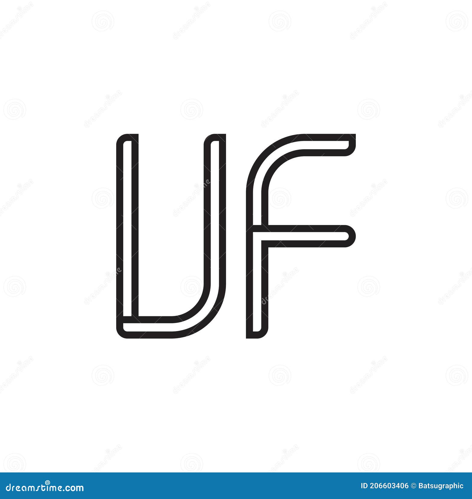 Uf Icono Del Logotipo Del Vector De Letra Inicial Ilustración del ...