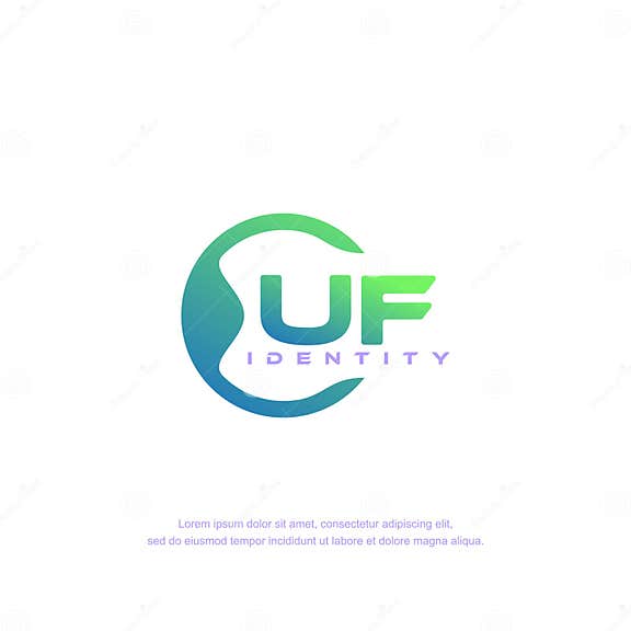 UF Initial Letter Circular Line Logo Template Vector with Gradient ...