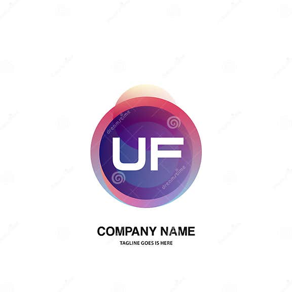 UF Initial Logo with Colorful Circle Template Vector Stock Vector ...