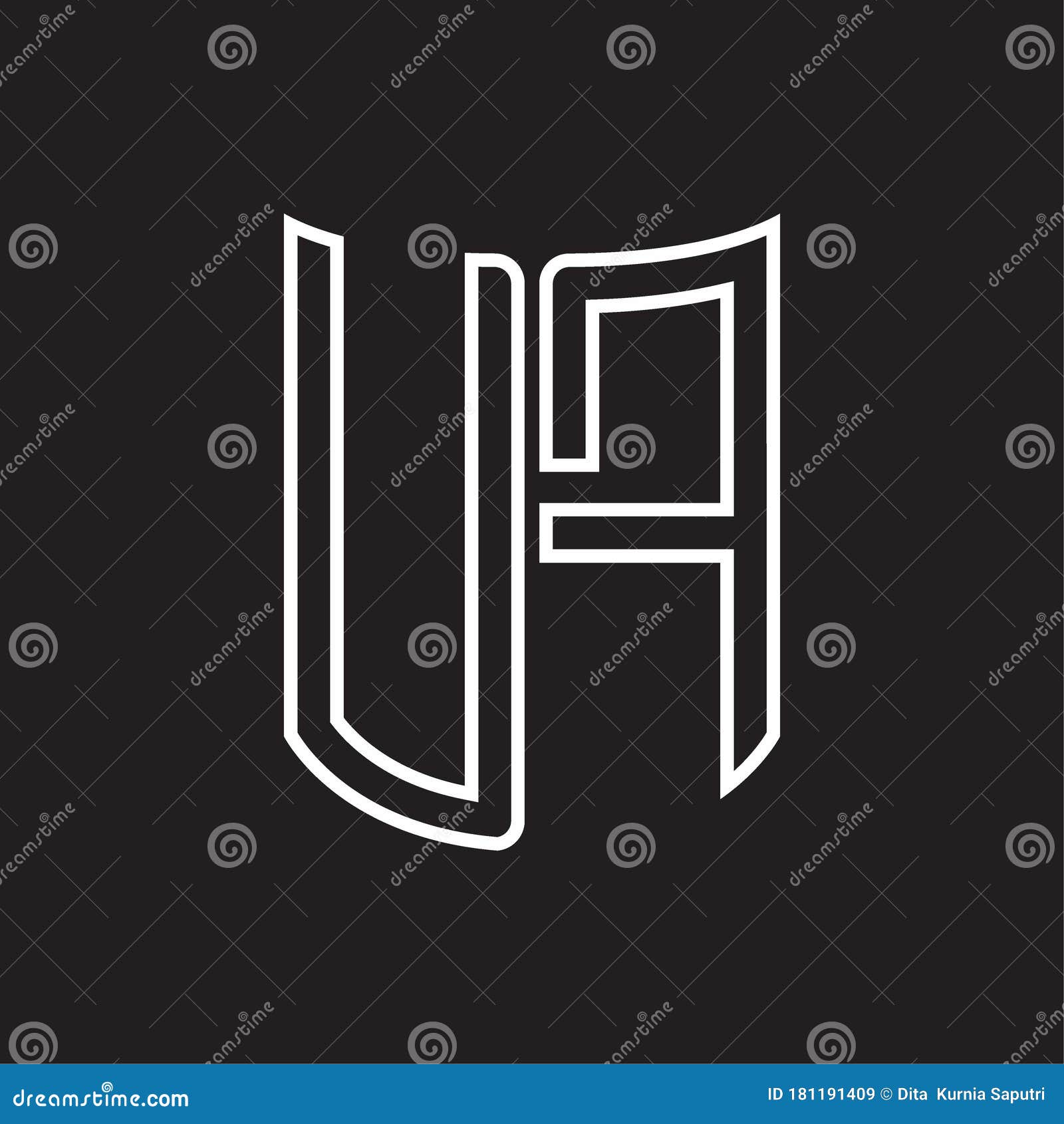 UF Logo Monogram with Ribbon Style Outline Design Template Stock Vector ...