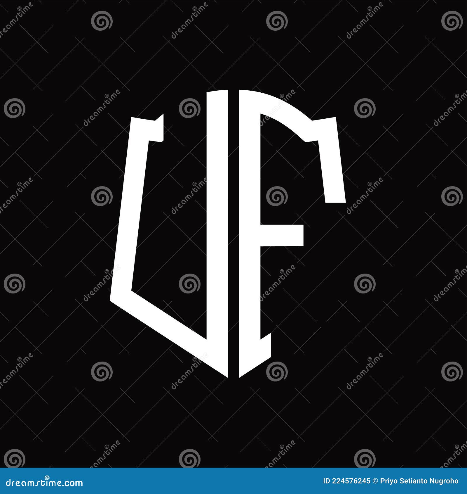 UF Logo Monogram with Shield Shape Ribbon Design Template Stock Vector ...