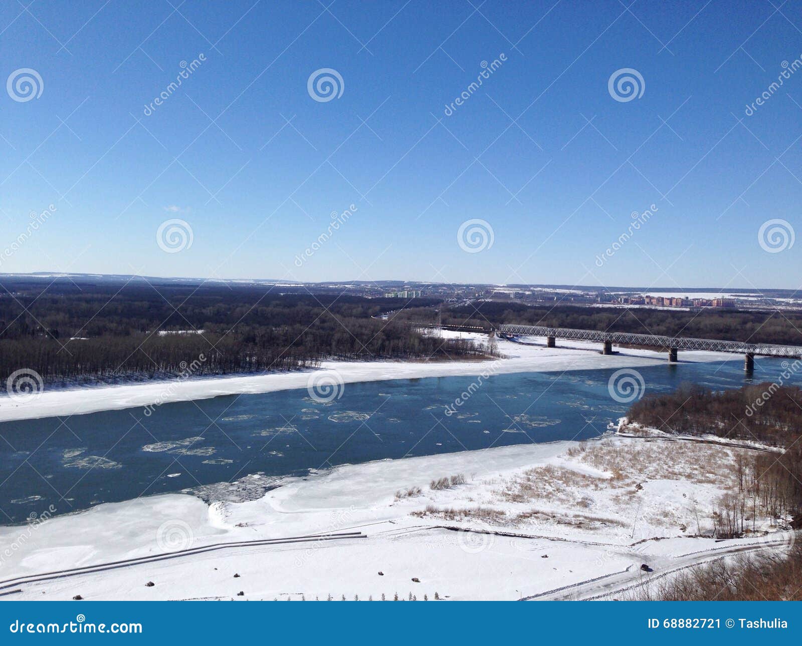 Ufa and River Belaya, Russia Stock Image - Image of snow, panorama ...