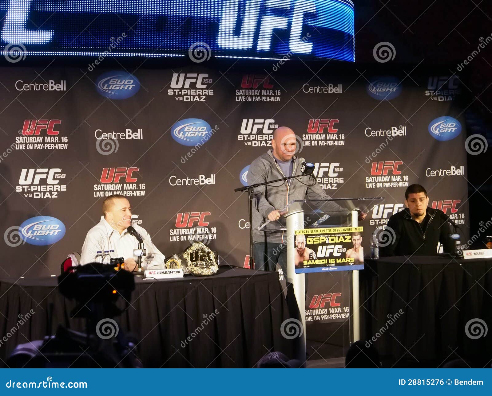 UFC 158 Press conference editorial photo. Image of athlete - 28815276