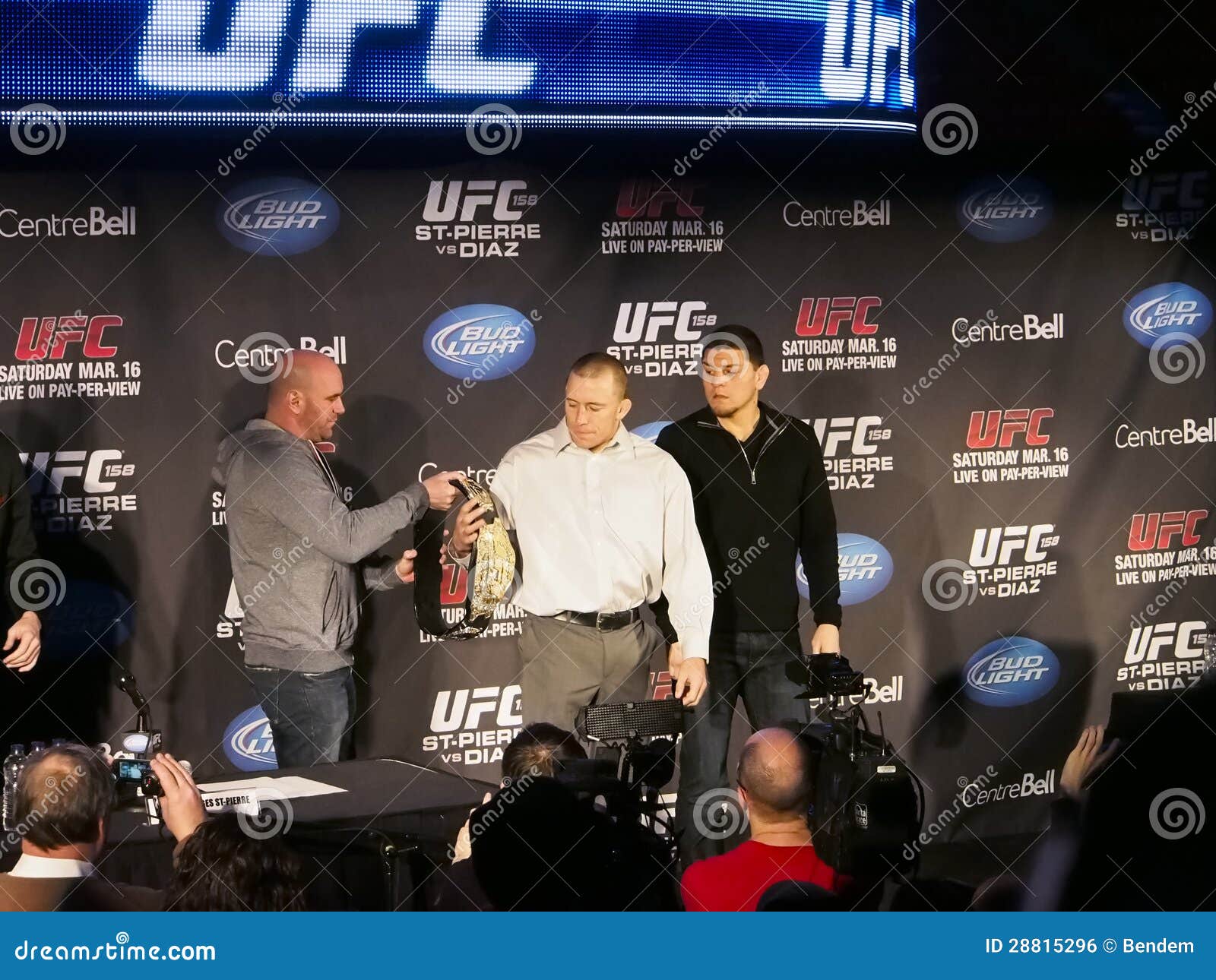 UFC 158 Press conference editorial photo. Image of extreme - 28815296